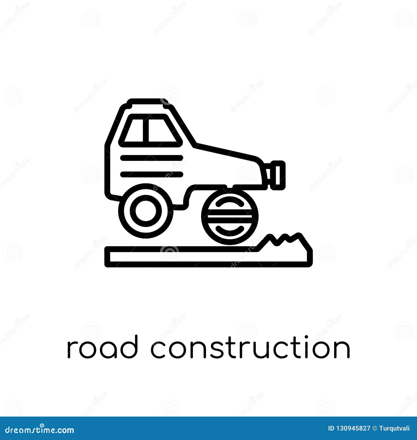 Road Construction Icon. Trendy Modern Flat Linear Vector Road Co Stock ...