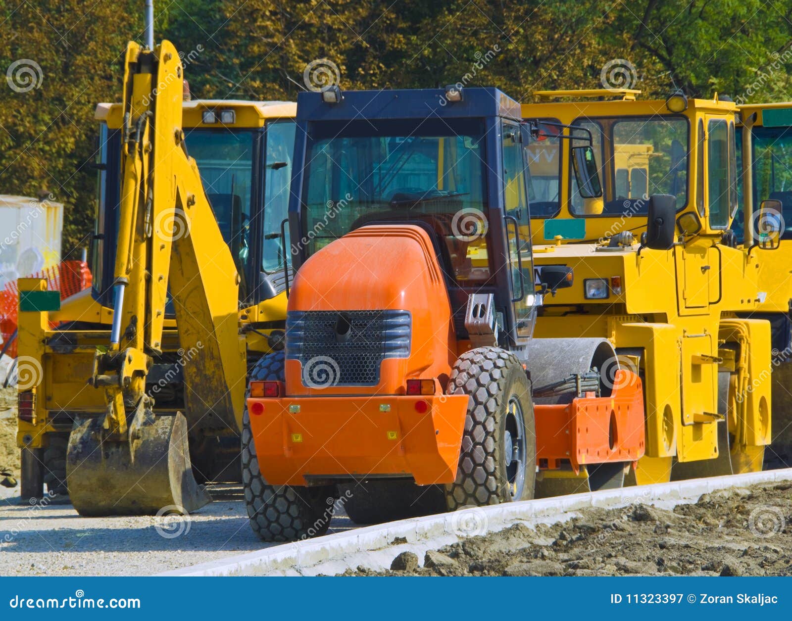 Road Construction Machinery Stock Image - Image of industrial, digger ...