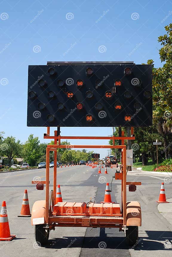 Road Construction Merge stock photo. Image of traffic - 15793110