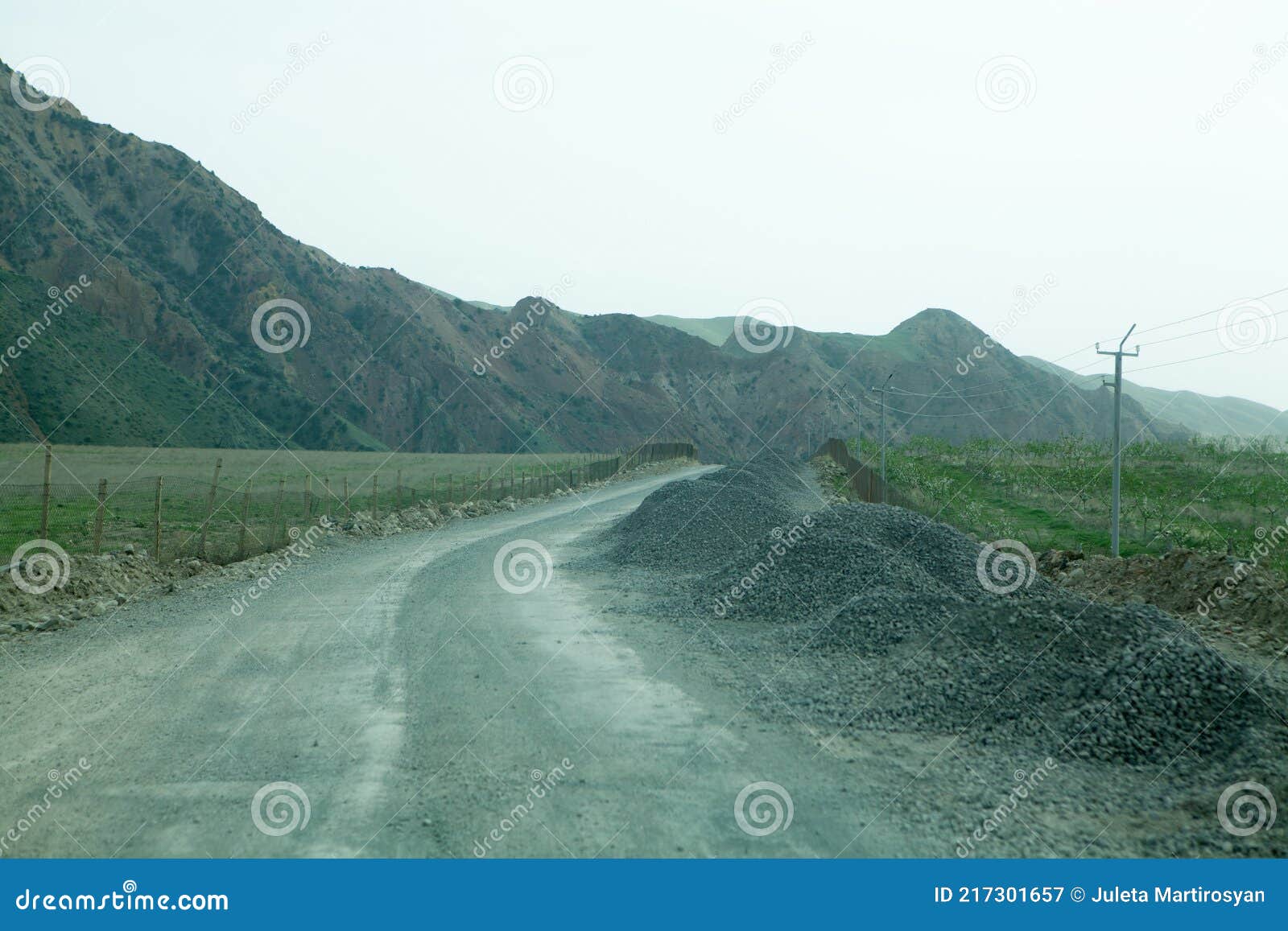 Road Construction in the Mountains Stock Image - Image of hydraulic ...