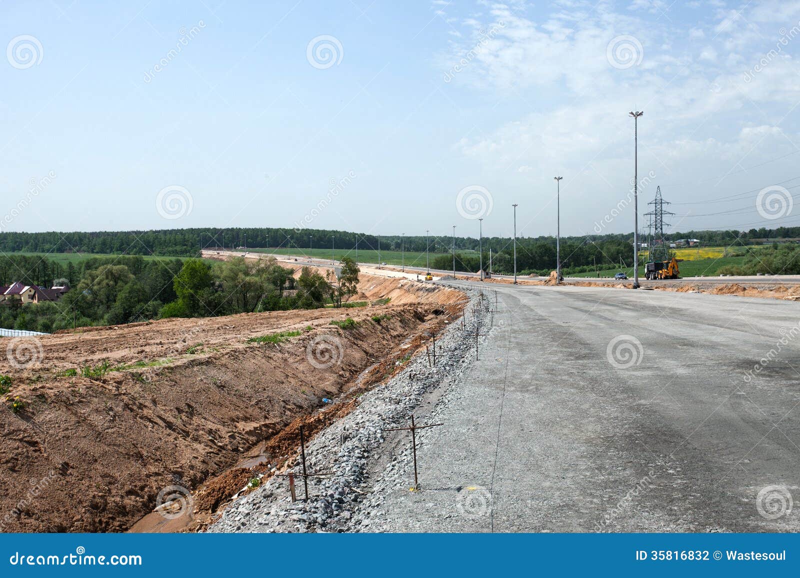Road construction stock photo. Image of equipment, summer - 35816832