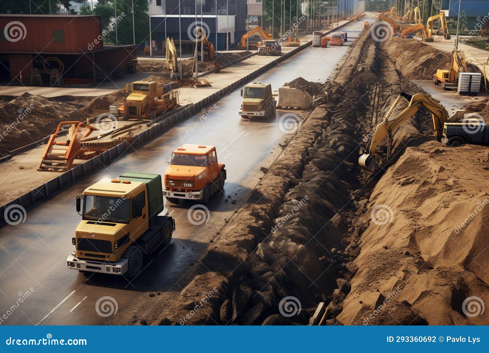 Road Construction and Repair. Road Equipment Stock Illustration ...