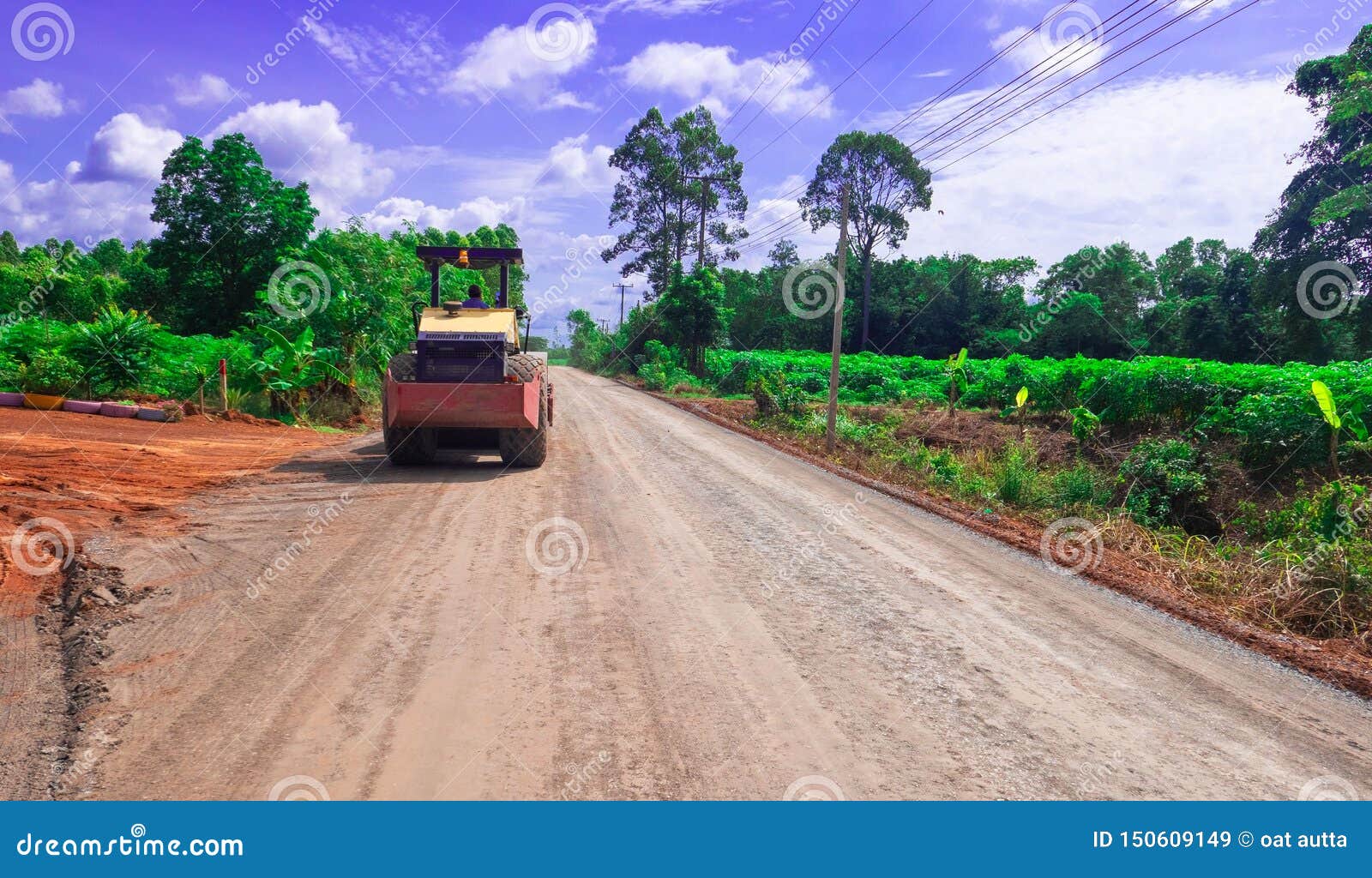 Road Construction and Repair ,Making Rural Roads Stock Image - Image of ...