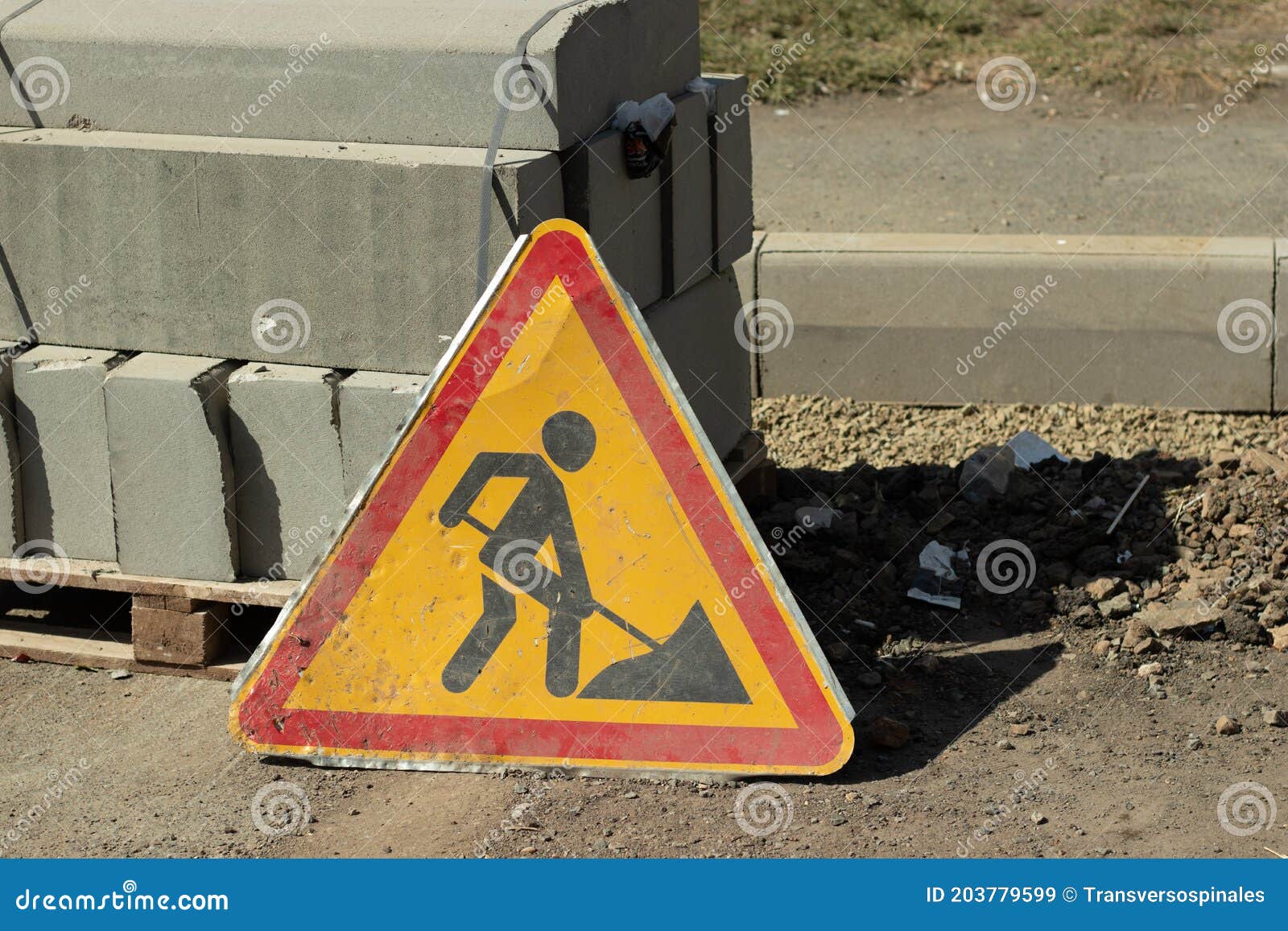 Road Construction or Repair Work Sign Stock Image - Image of white ...