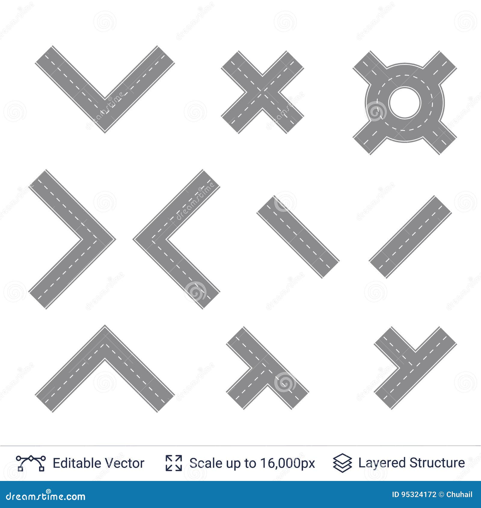 Road Construction Set. Highway Map Toolkit. Stock Vector - Illustration ... Road Construction Set. Highway Map Toolkit. Stock Vector - Illustration ...