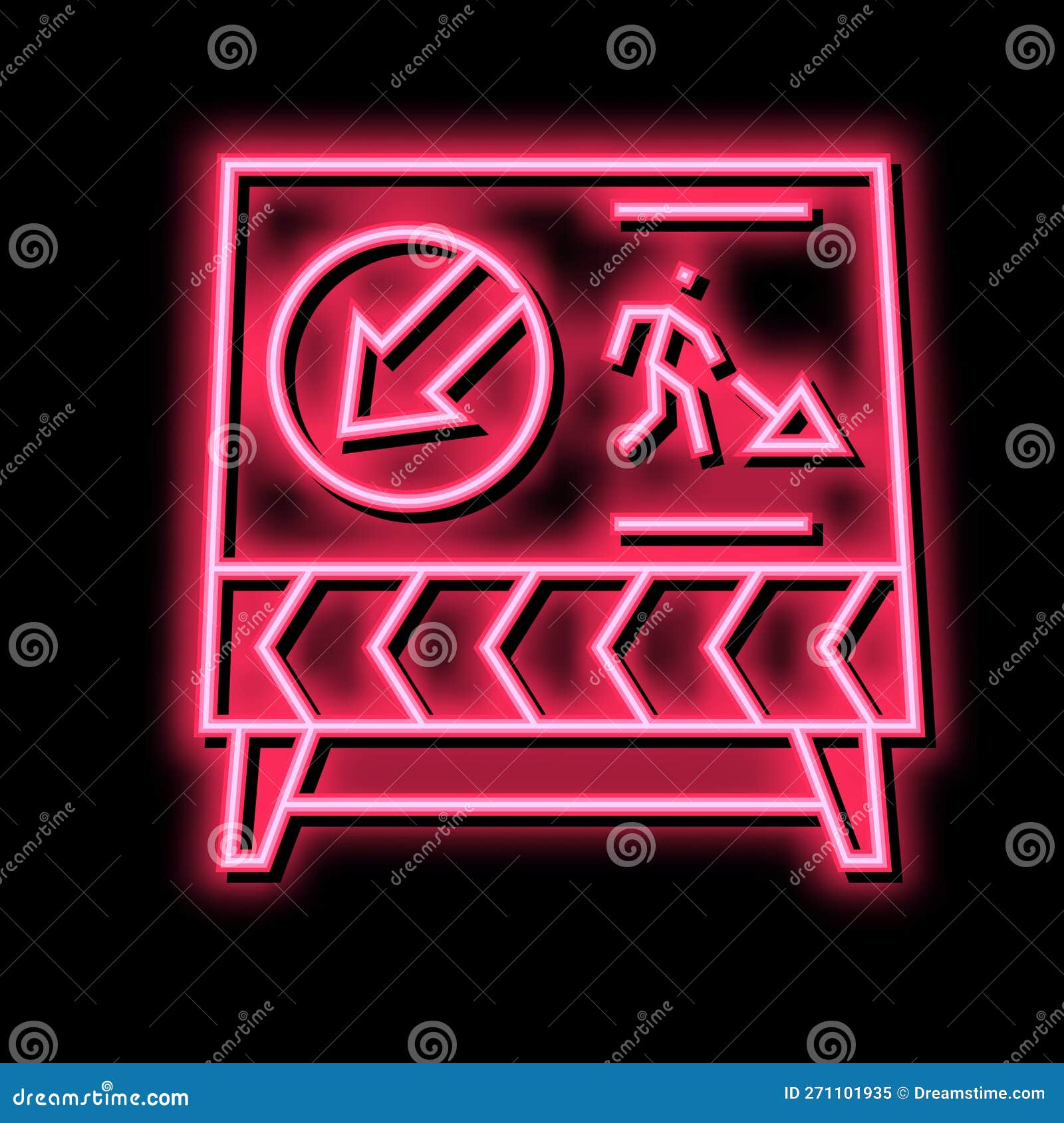 Road Construction Sign Neon Glow Icon Illustration Stock Vector ...