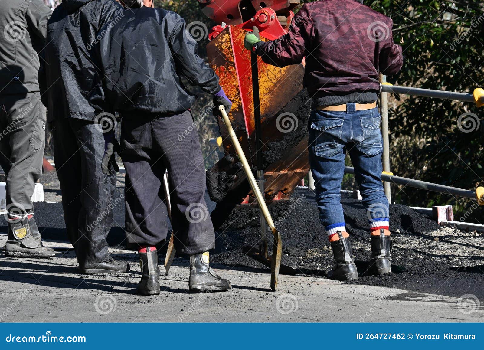 The Road Construction Site. Asphalt Paving Work Stock Photo - Image of ...