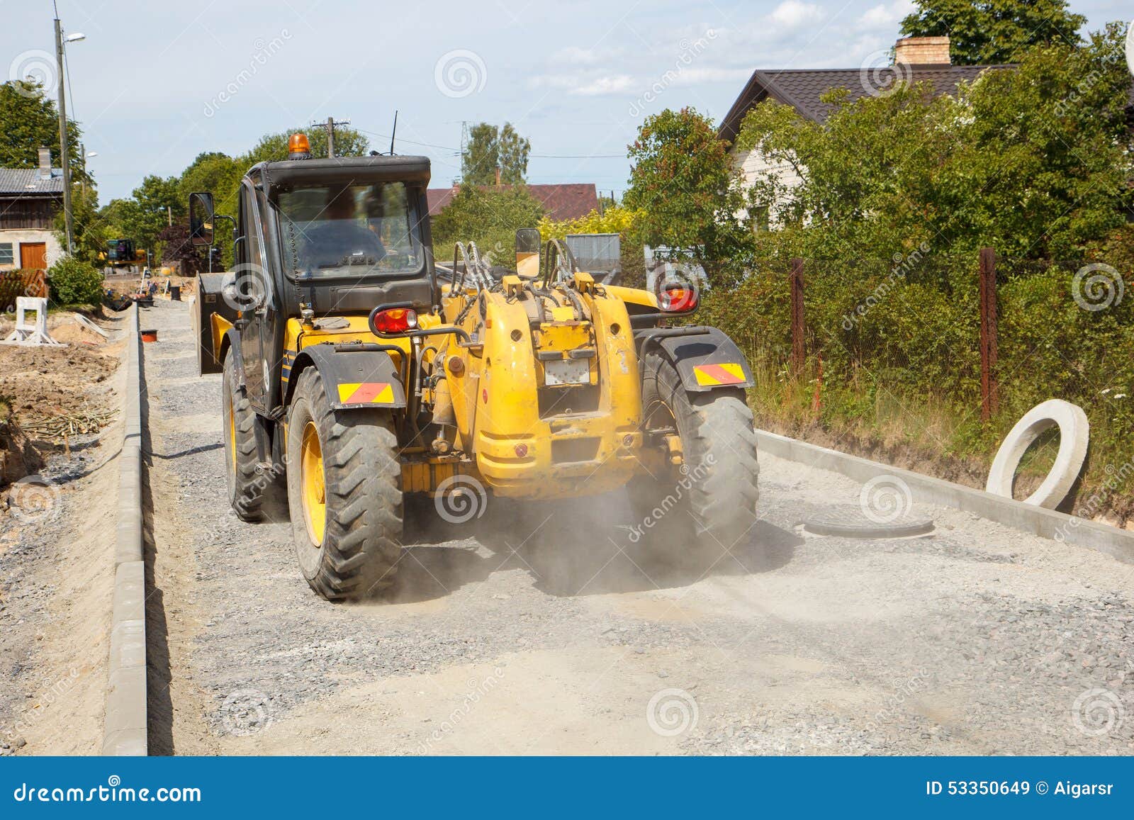 Road construction stock image. Image of roadwork, sand - 53350649