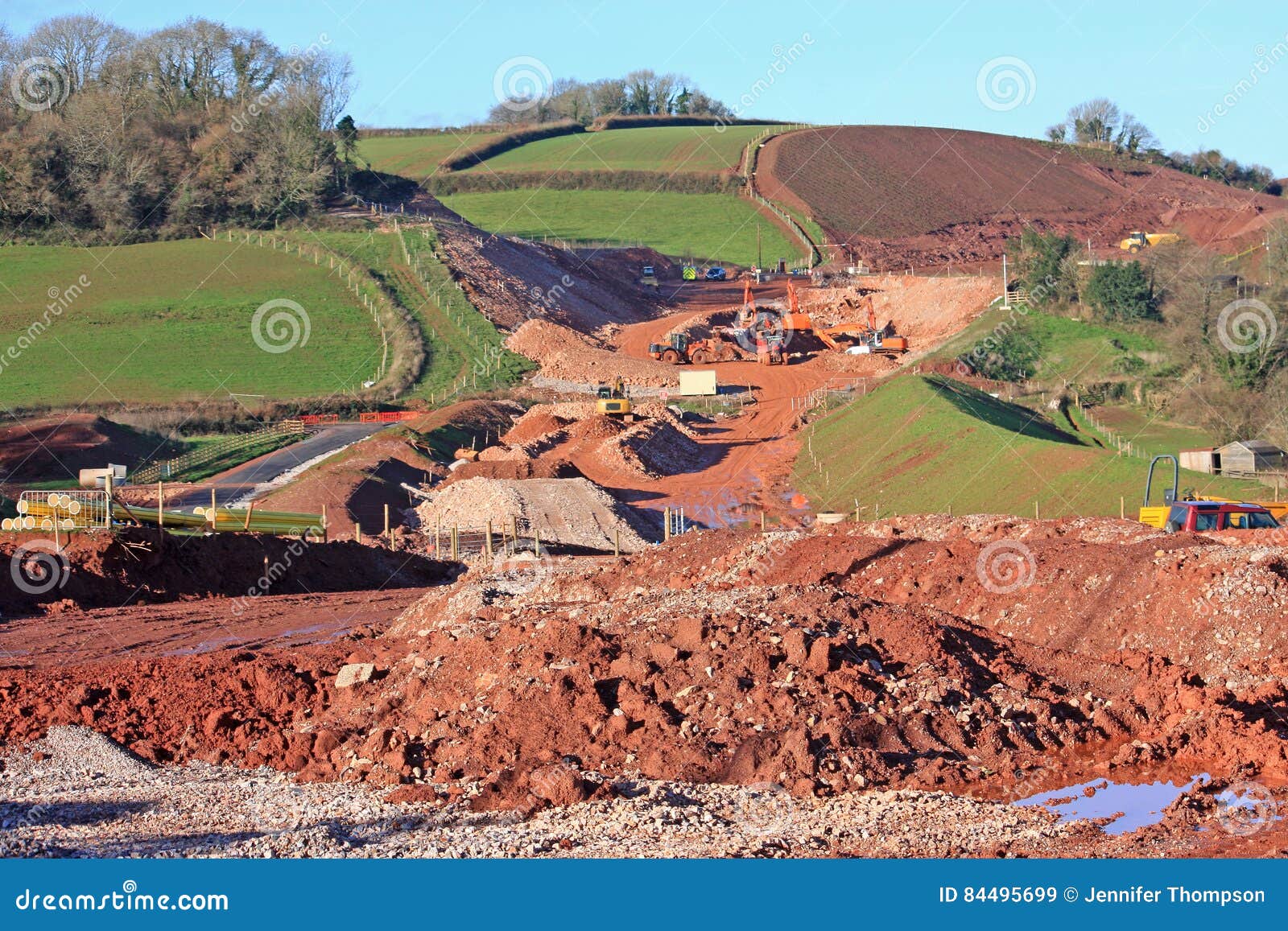 Road Construction Site stock image. Image of heavy, plant - 84495699