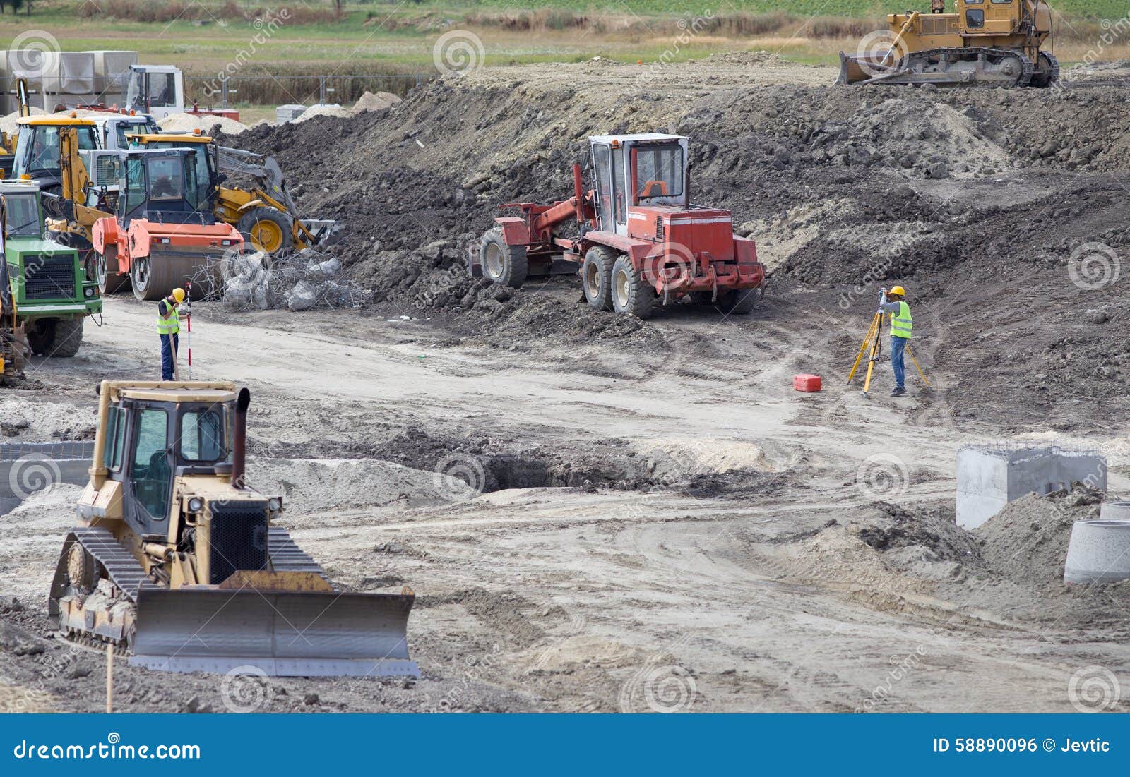 Road construction site stock photo. Image of instrument - 58890096