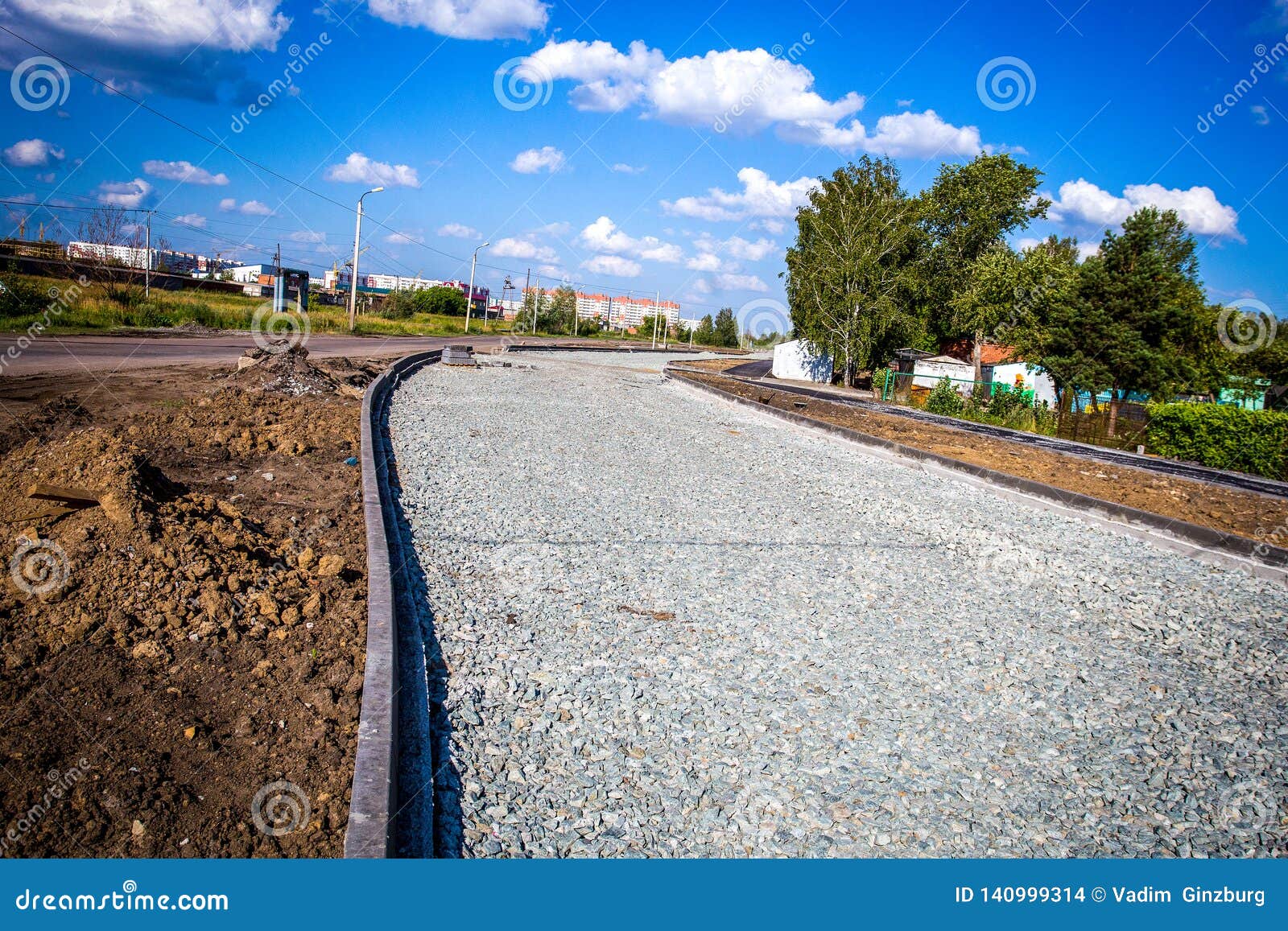 Road Construction Site, Stones and Gravel Stock Photo - Image of ...