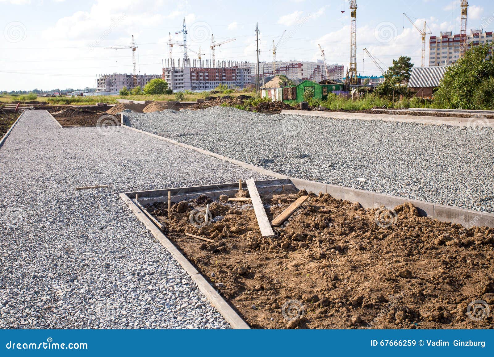 Road Construction Site, Stones and Gravel Stock Image - Image of ground ...