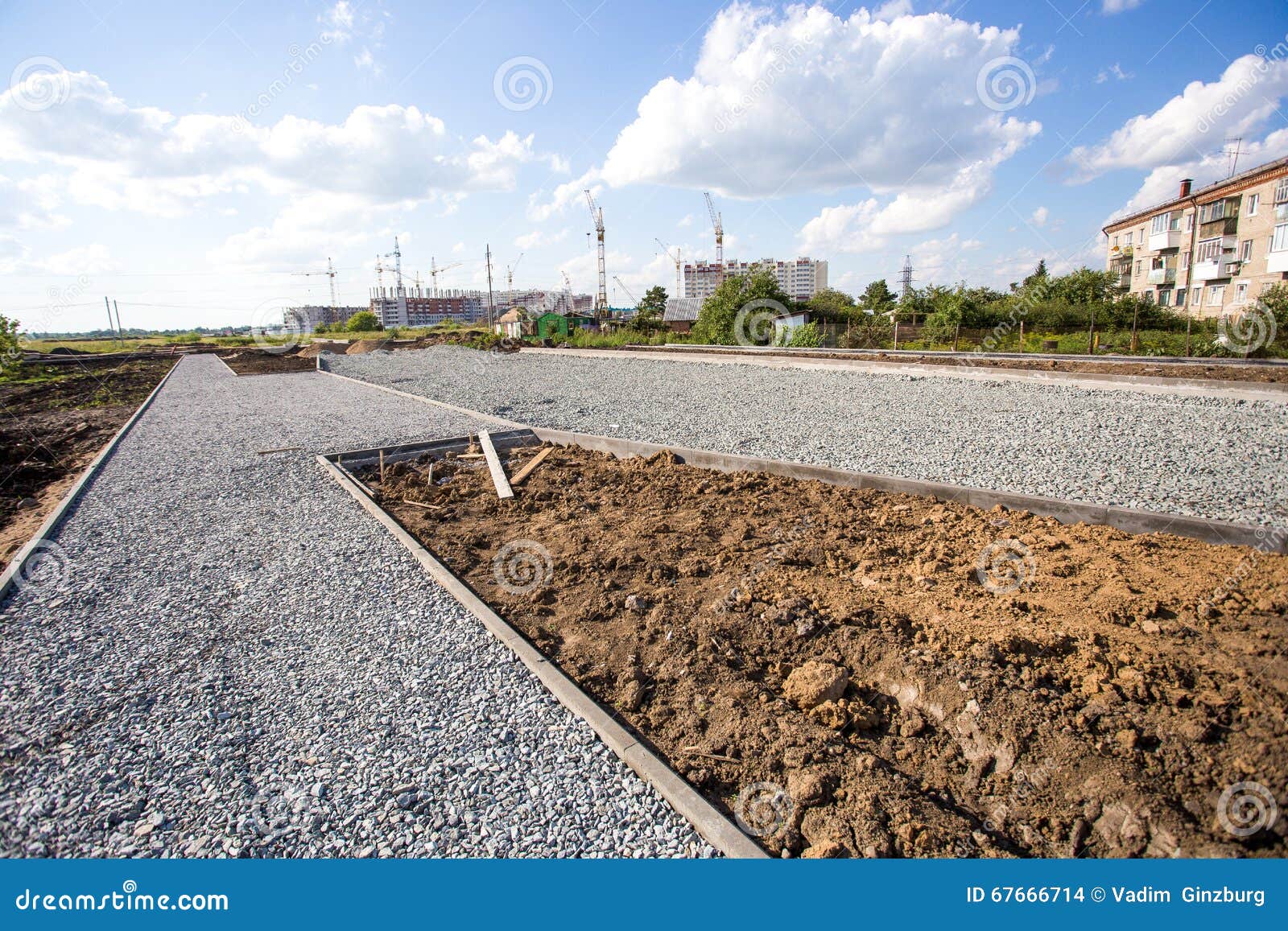 Road Construction Site, Stones and Gravel Stock Photo - Image of ...