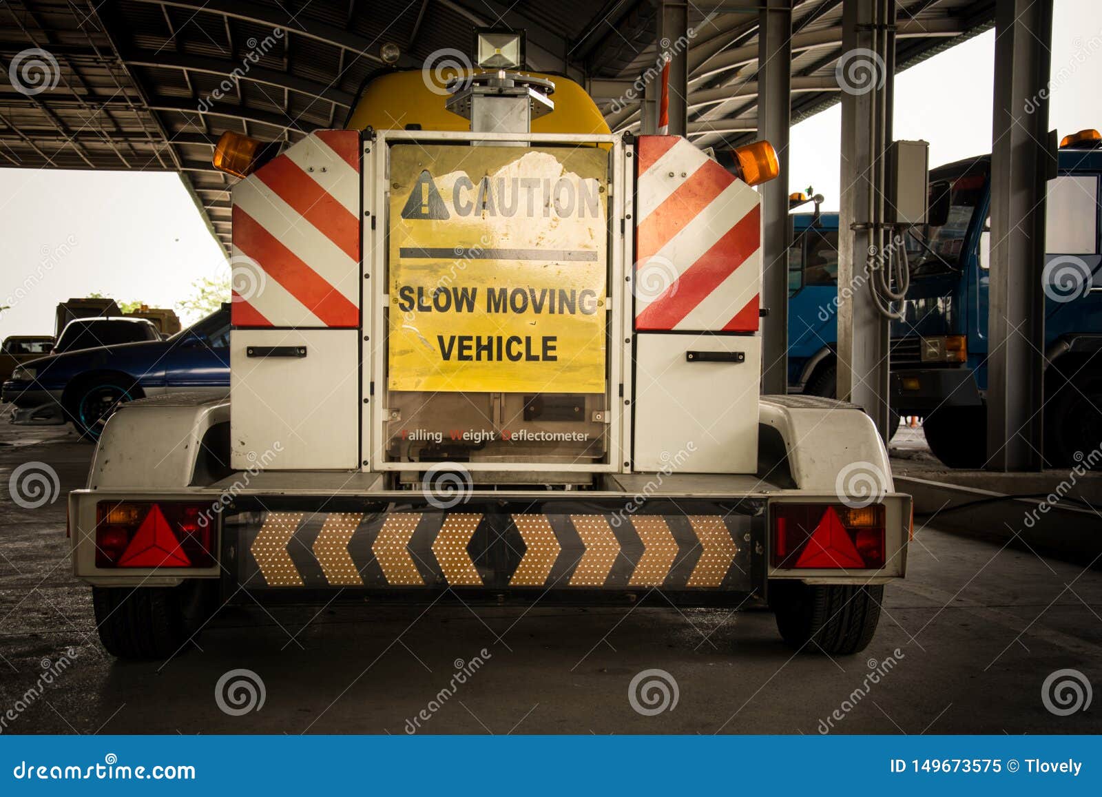 A Road Construction Site Vehicle Bumps Falling Tester Stock Image ...