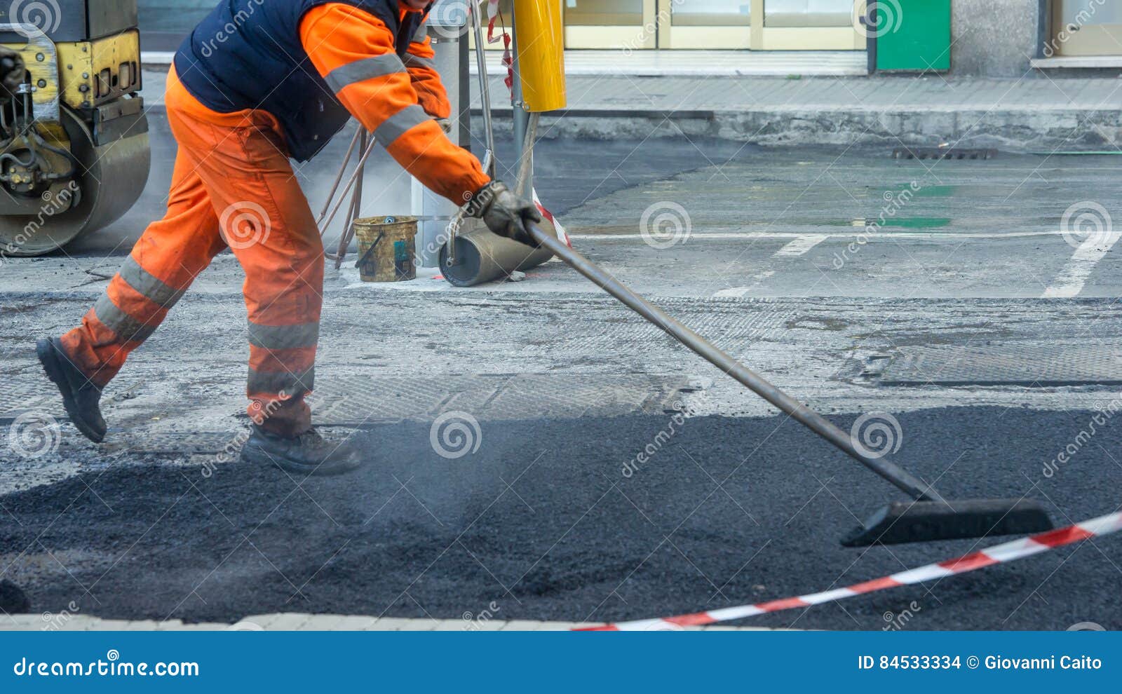 Road Construction, Teamwork Stock Photo - Image of renovated, building ...