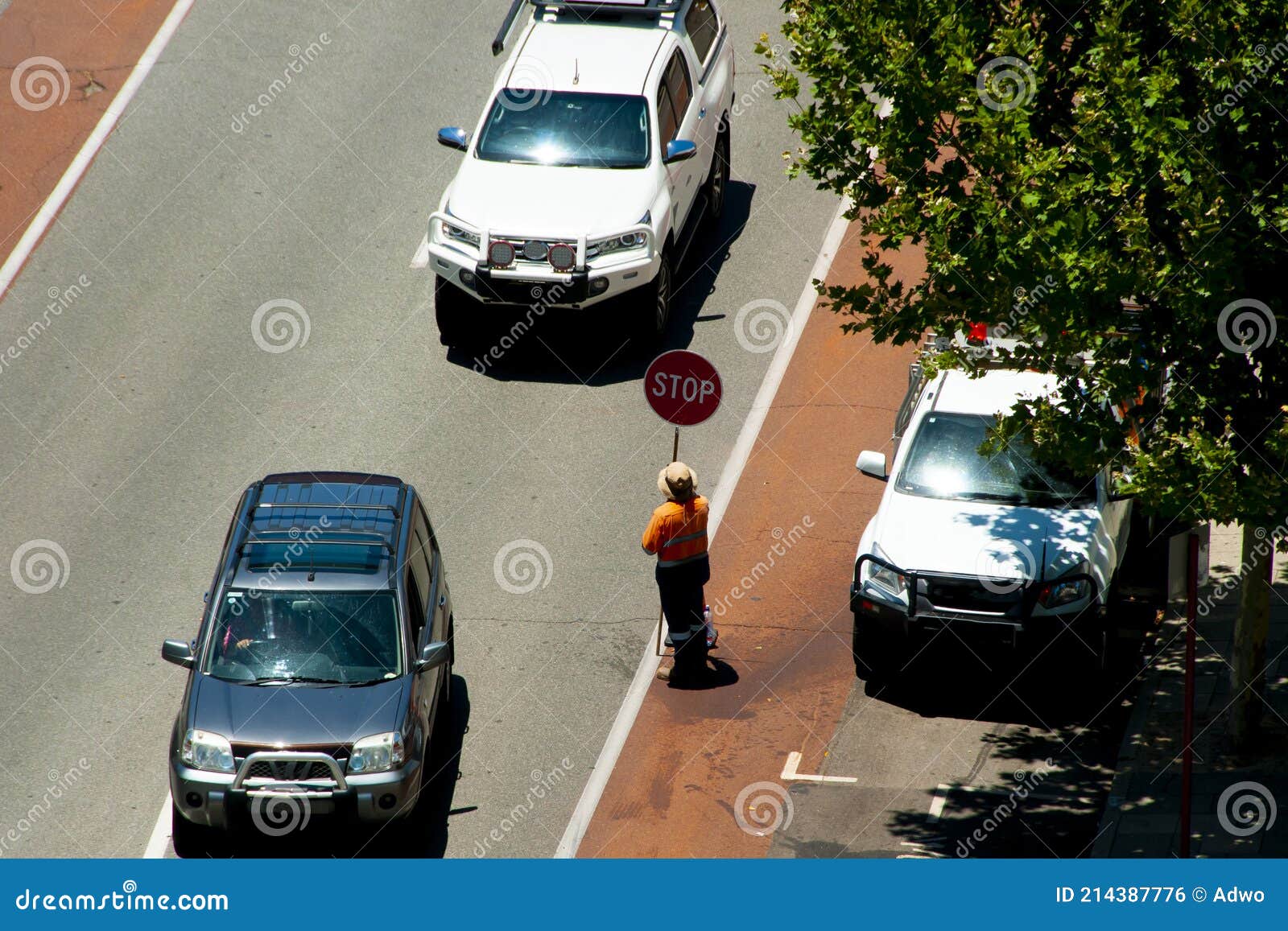 Road Construction Traffic Controller Editorial Photo - Image of street ...