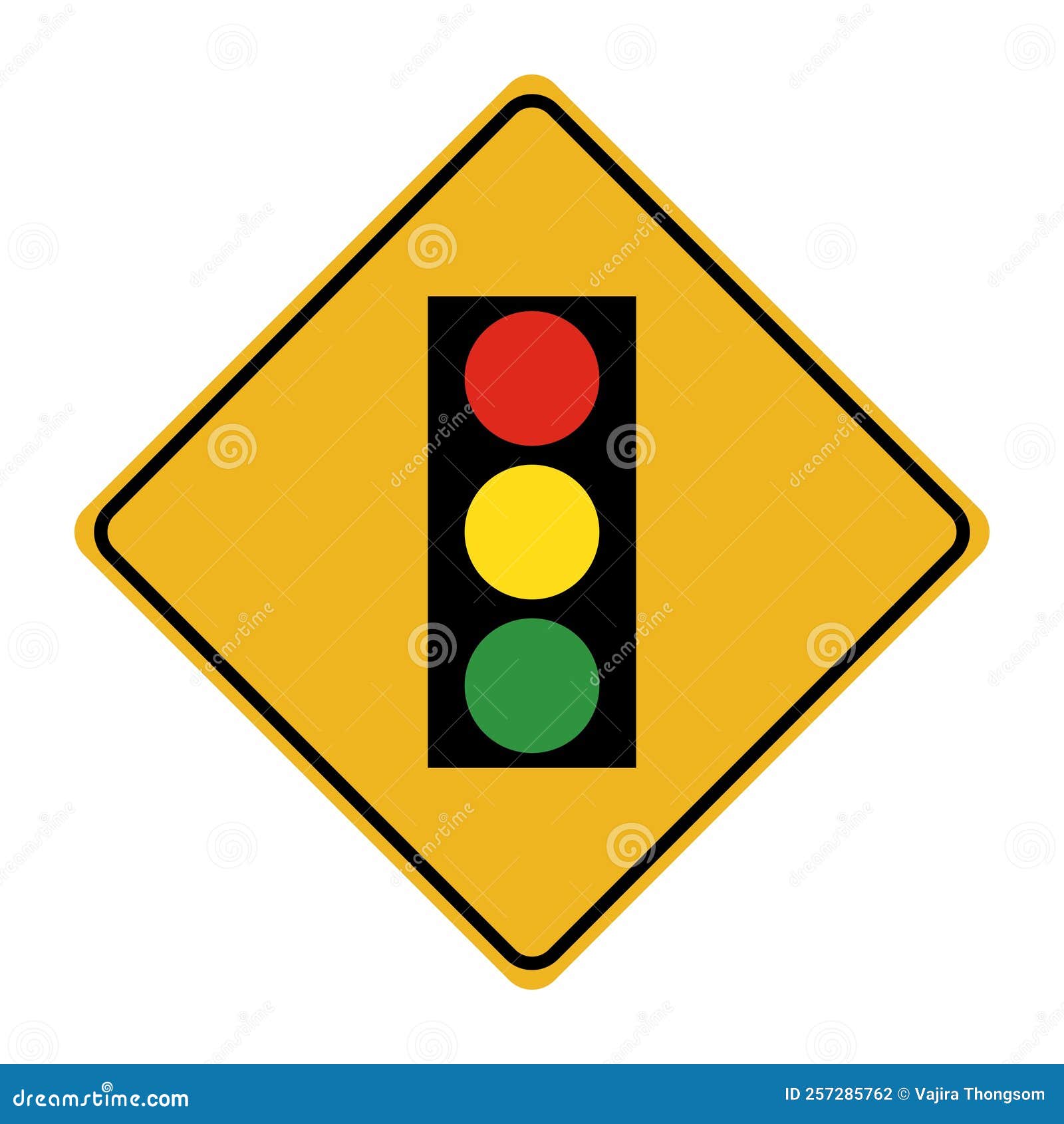 Road Construction Traffic Light Sign, Vector Illustration Stock Vector ...