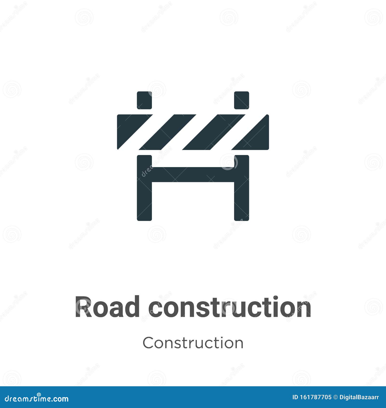 Road Construction Vector Icon on White Background. Flat Vector Road ...