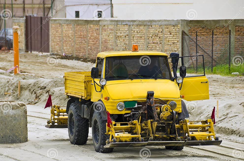 Road construction vehicle stock photo. Image of infrastructure - 11200042