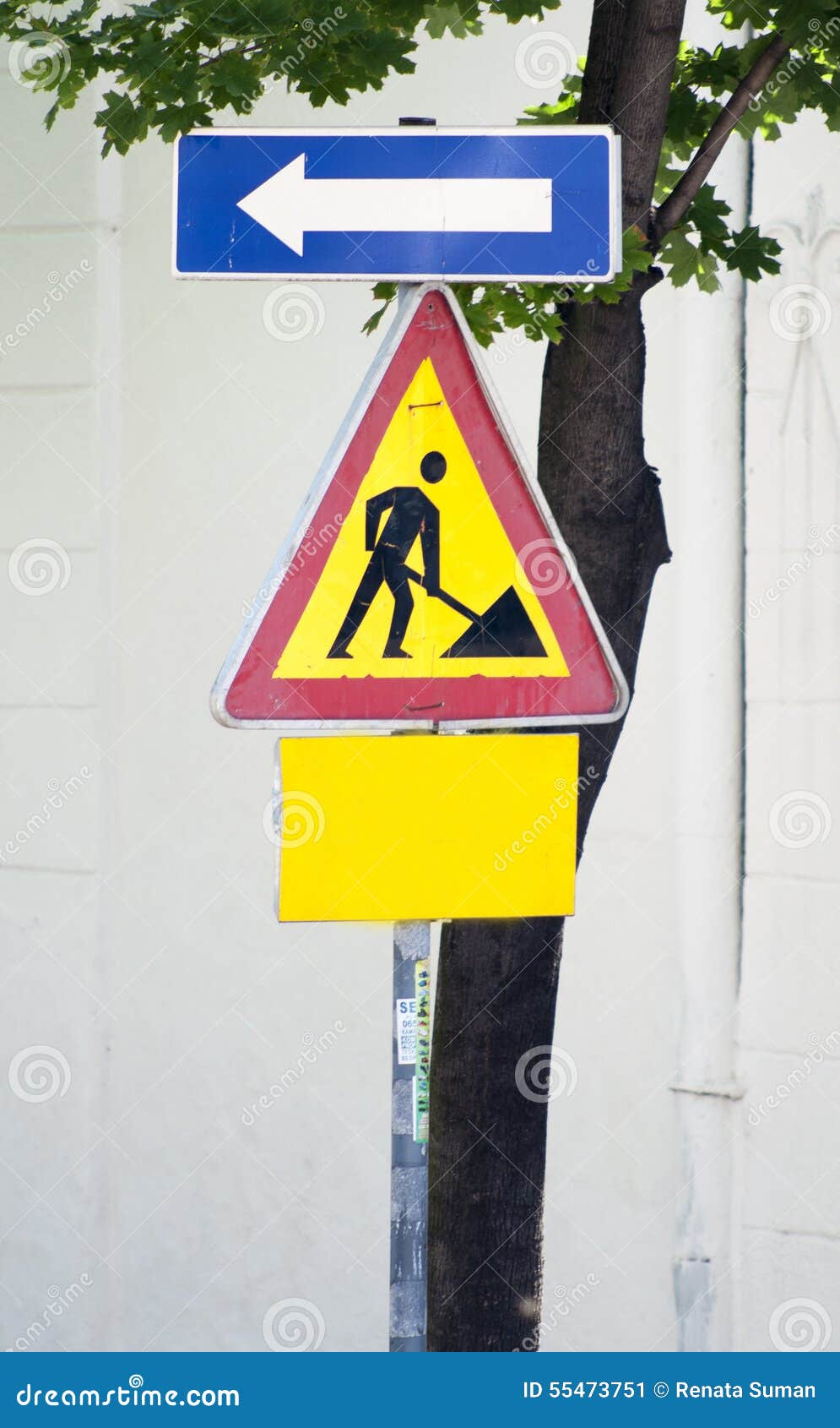 Road Construction Work Sign Stock Image - Image of border, fence: 55473751