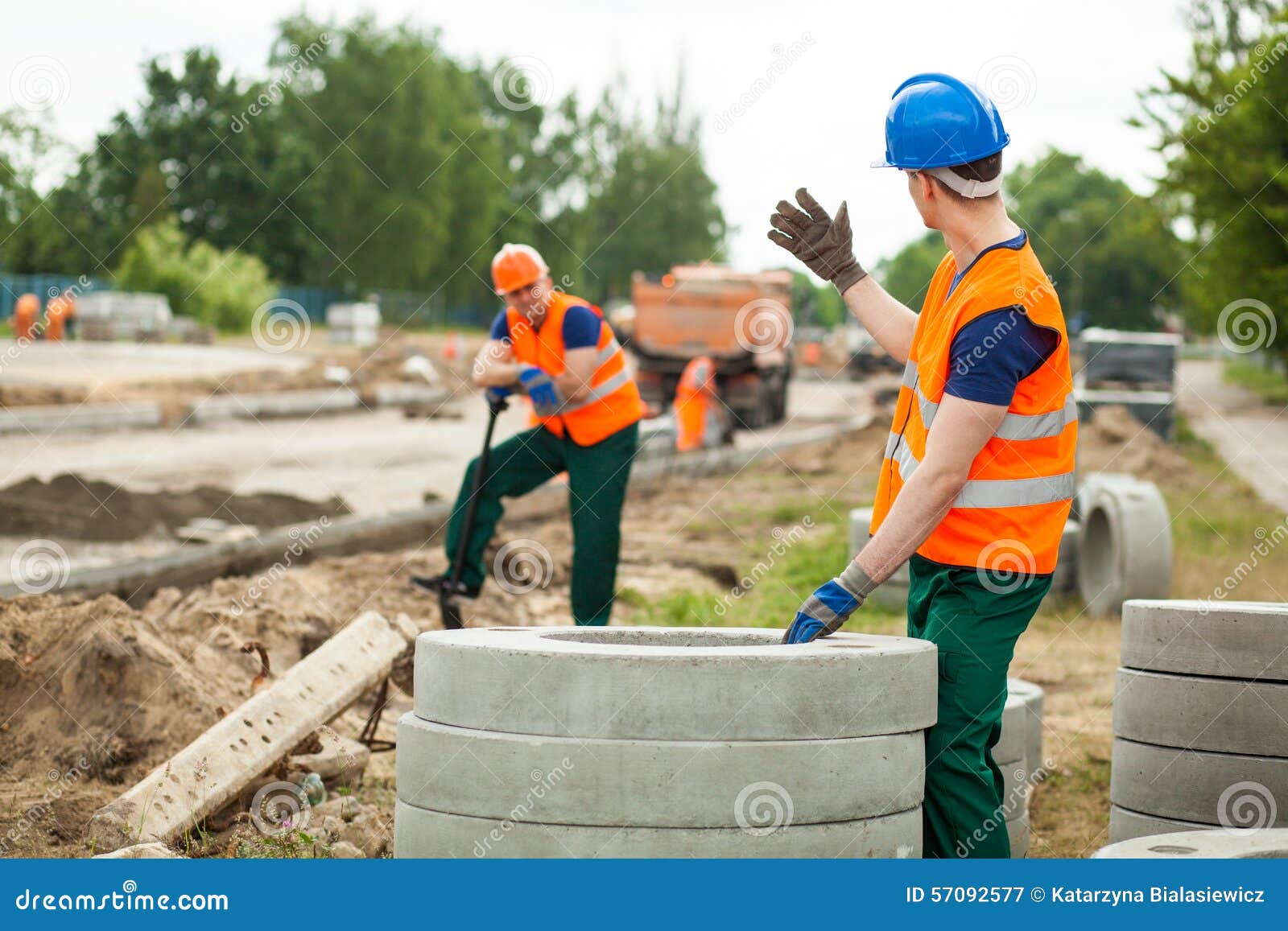 Road Construction Work Zone Stock Image - Image of renewal, safety ...