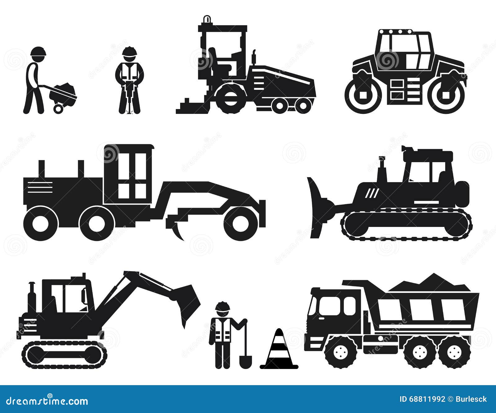 Road Construction Worker Black Vector Icons Set | CartoonDealer.com ... Road Construction Worker Black Vector Icons Set | CartoonDealer.com ...