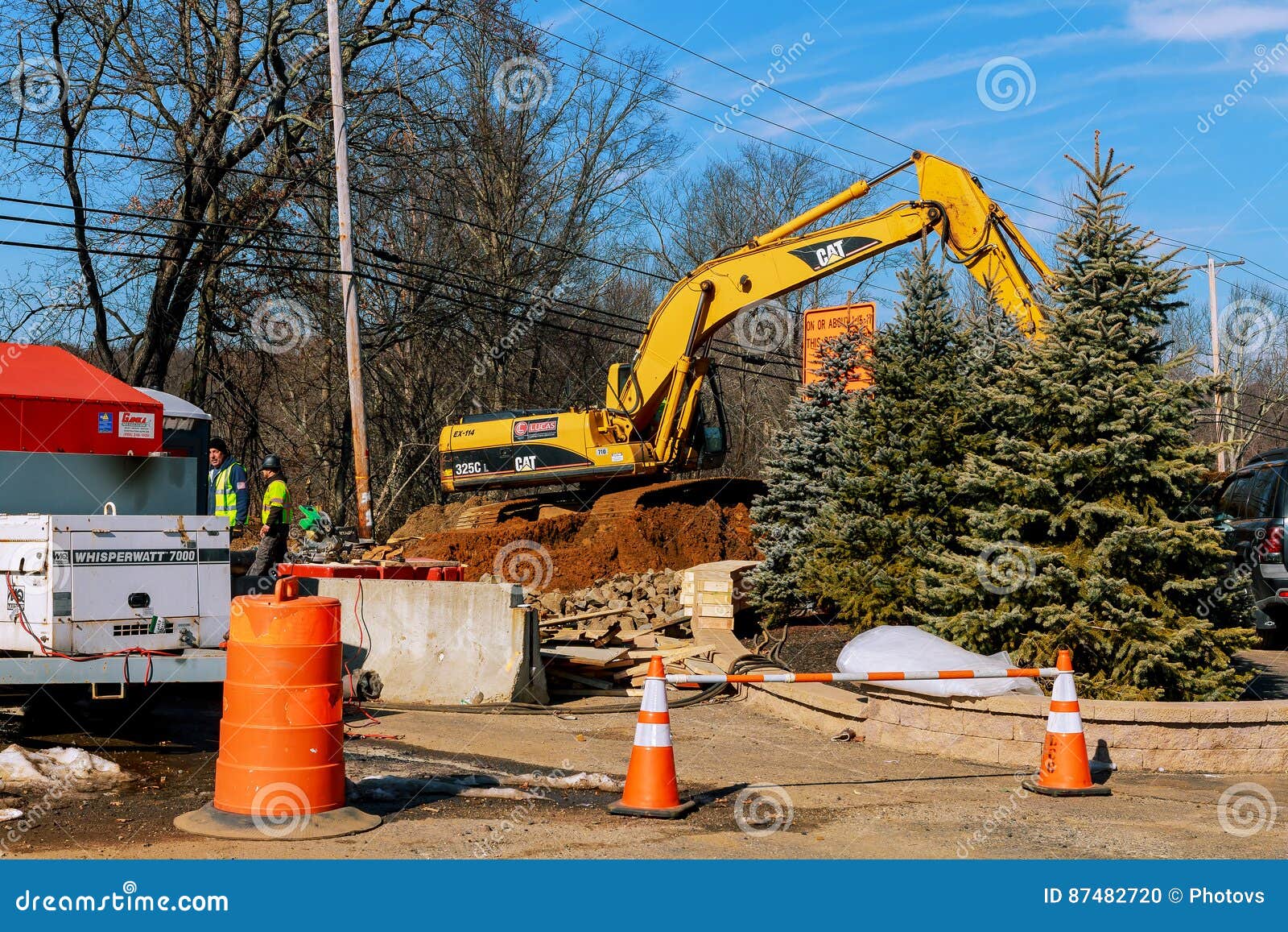 Road Construction Works with Commercial Equipment Editorial Image ...