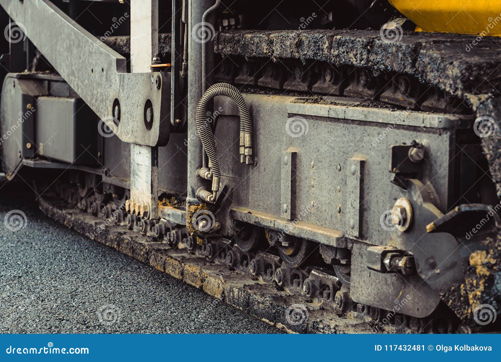 Asphalt laying machines stock image. Image of crawler - 117432481