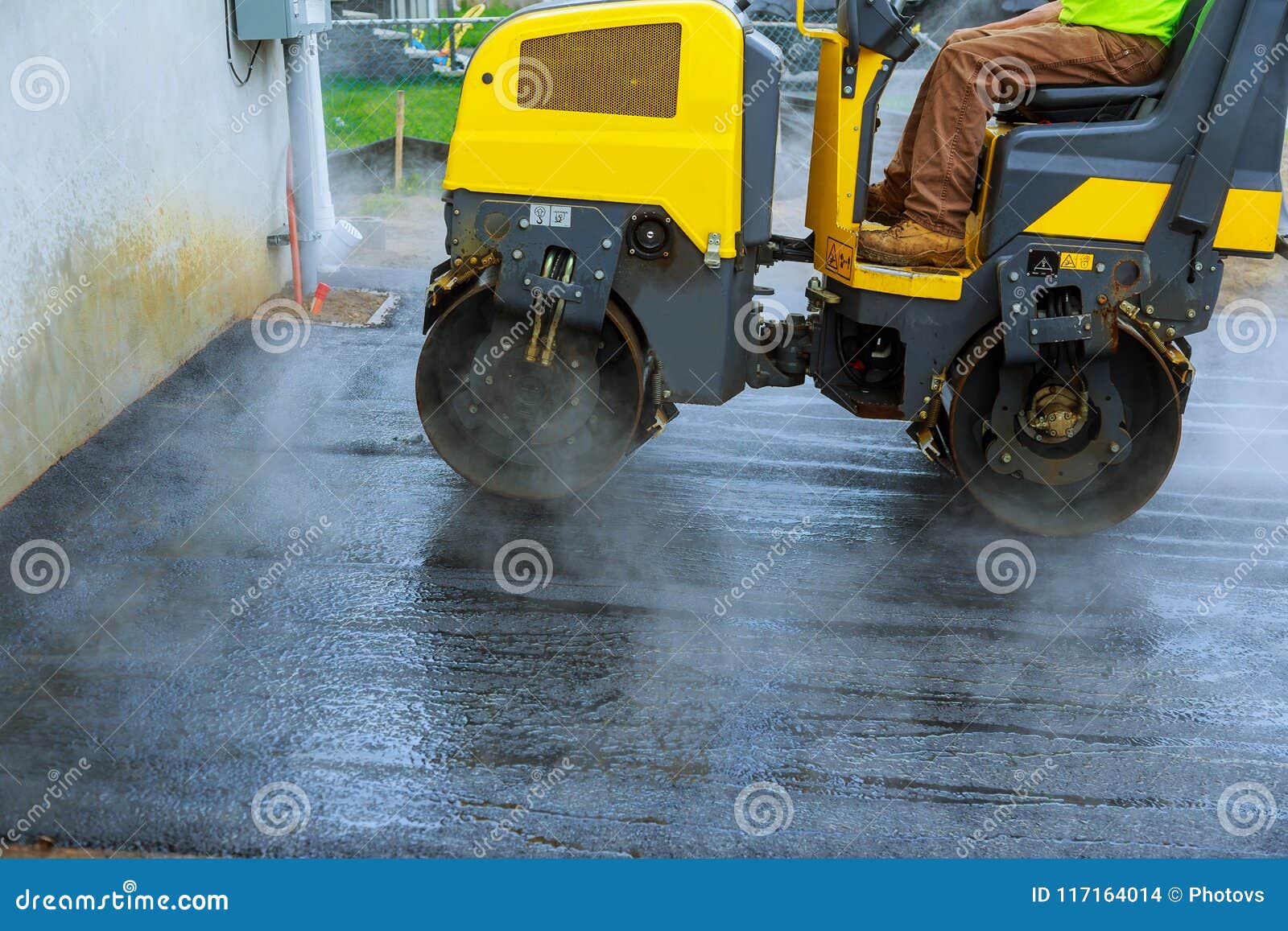 Asphalt Finisher, Paver Constructing A Asphalt Road Stock Photo ...