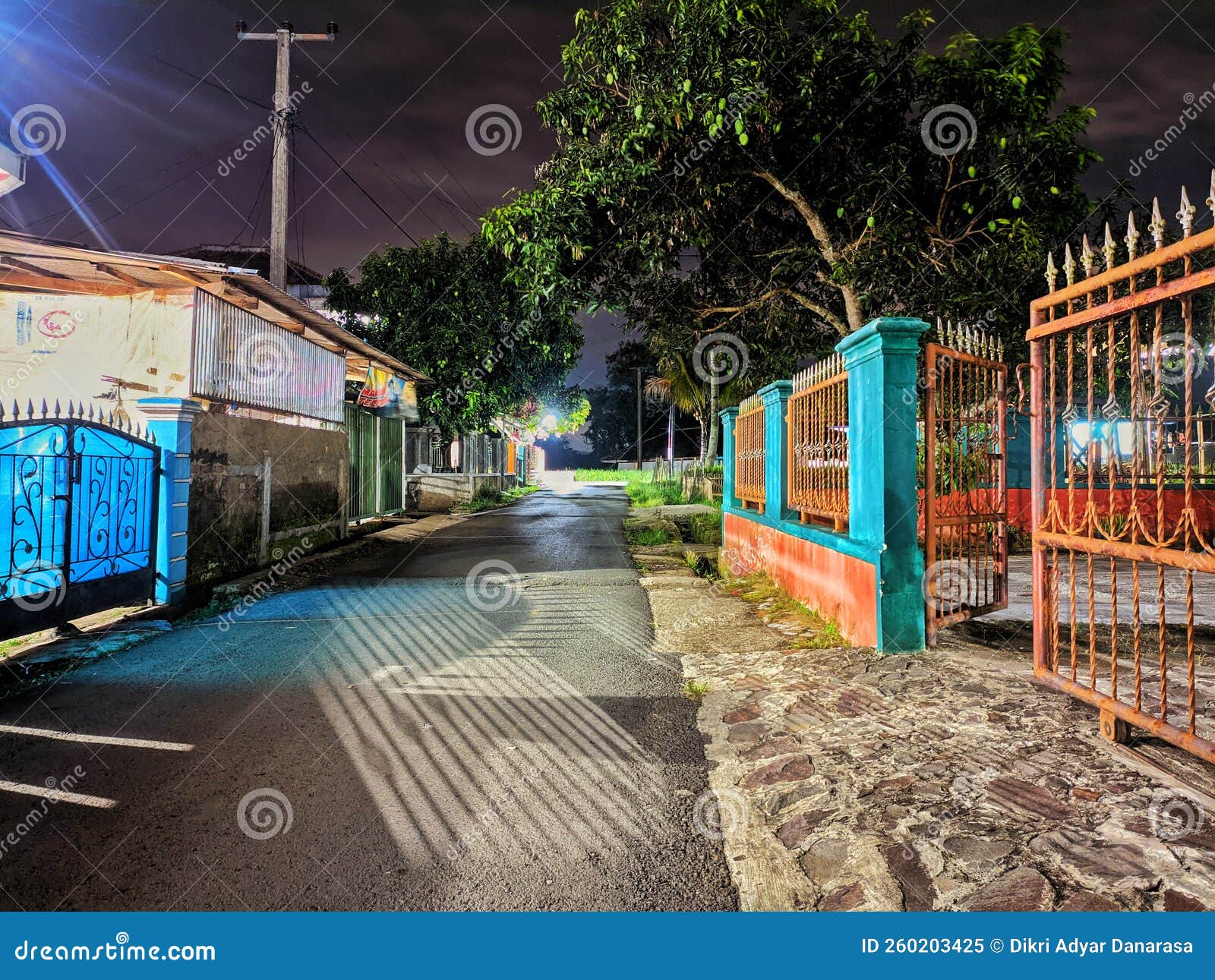 Road in the Countryside at Night Stock Image - Image of countryside ...