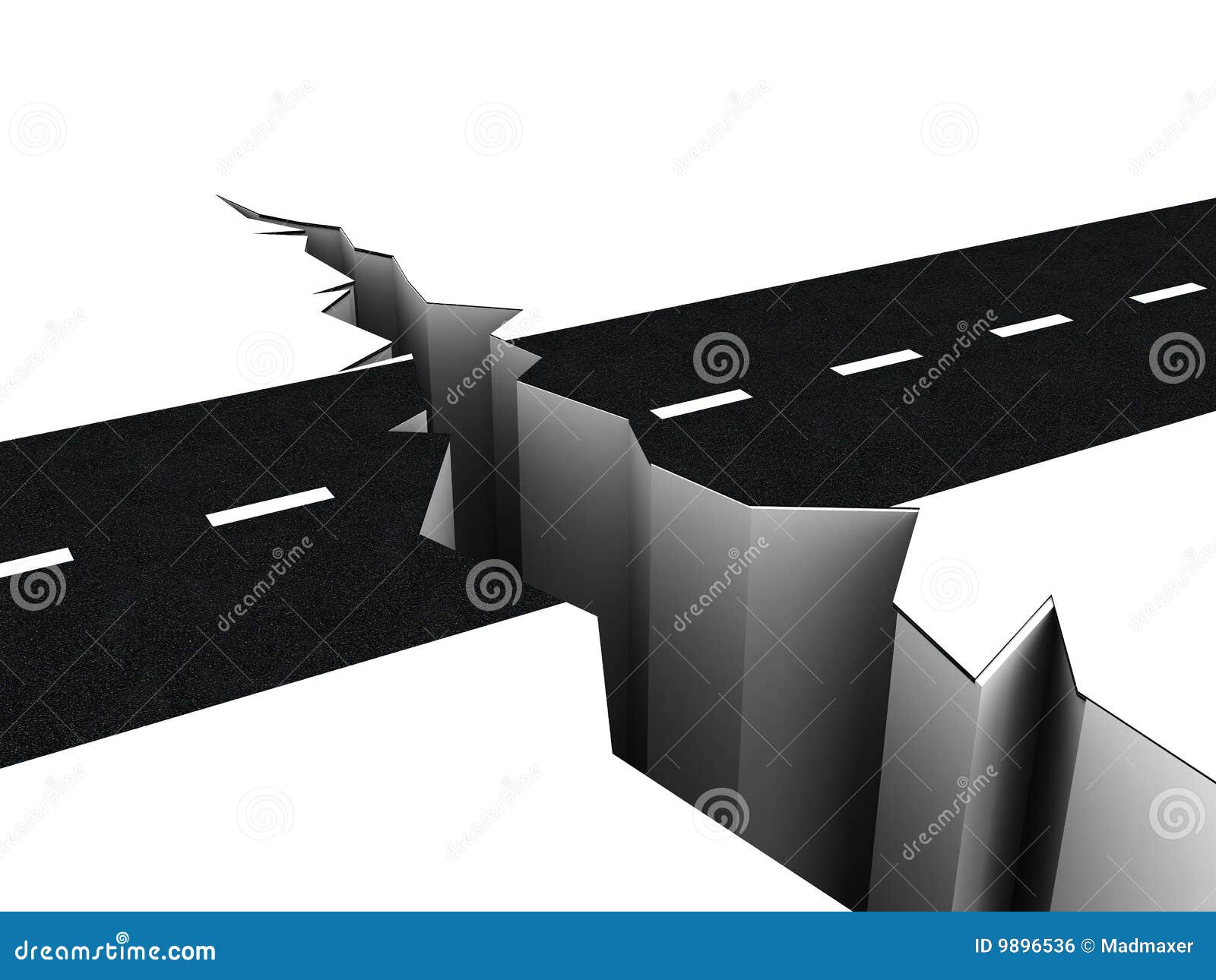 Road crack stock illustration. Illustration of curve, risk - 9896536
