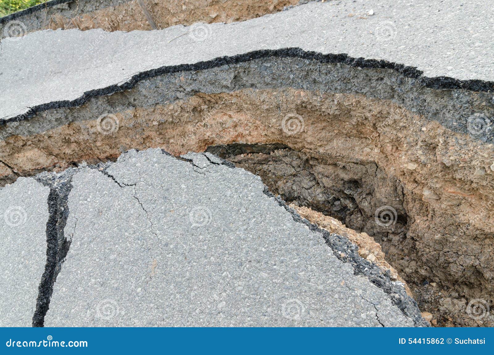 Road cracked stock photo. Image of street, road, fissure - 54415862