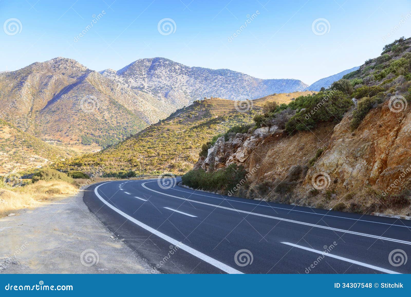 Road in Cretan Mountains. Greece Stock Photo - Image of road, cretan ...