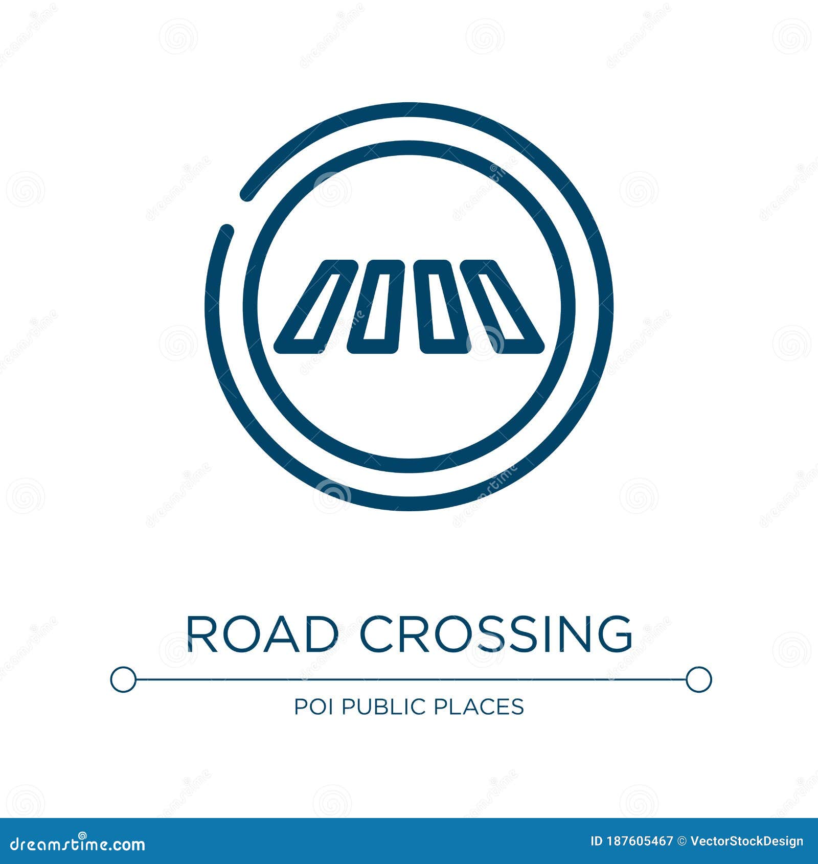 Road Crossing Icon. Linear Vector Illustration from Indications ...