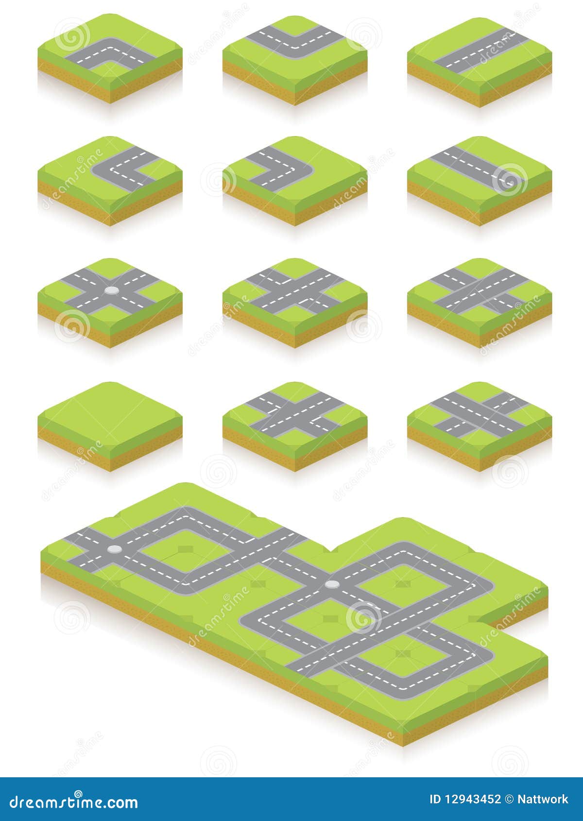 Road cubes stock vector. Illustration of connect, destination - 12943452