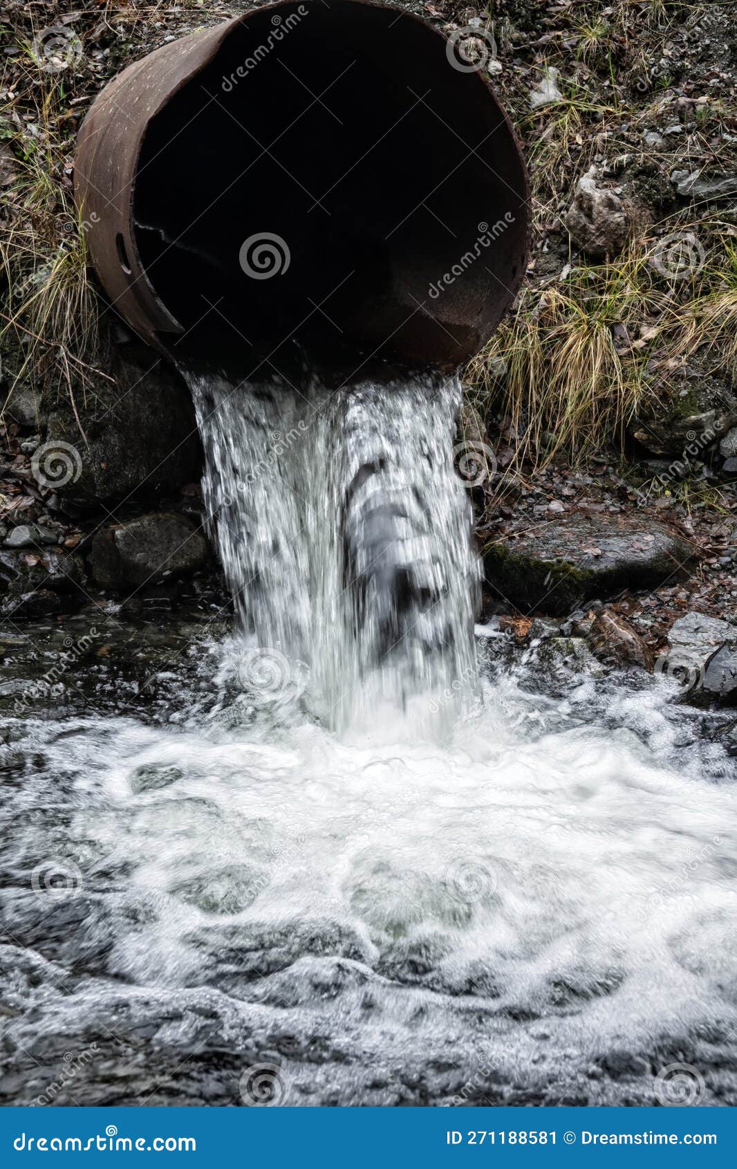 Road culvert in the fall stock image. Image of hydrology - 271188581