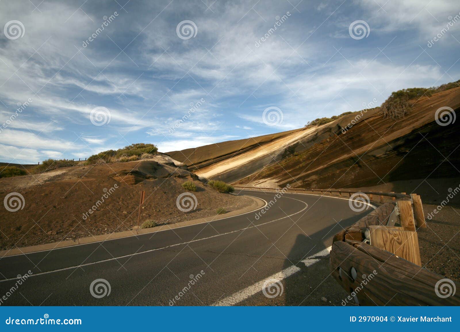 Road curve with barrier stock photo. Image of europe, haze - 2970904