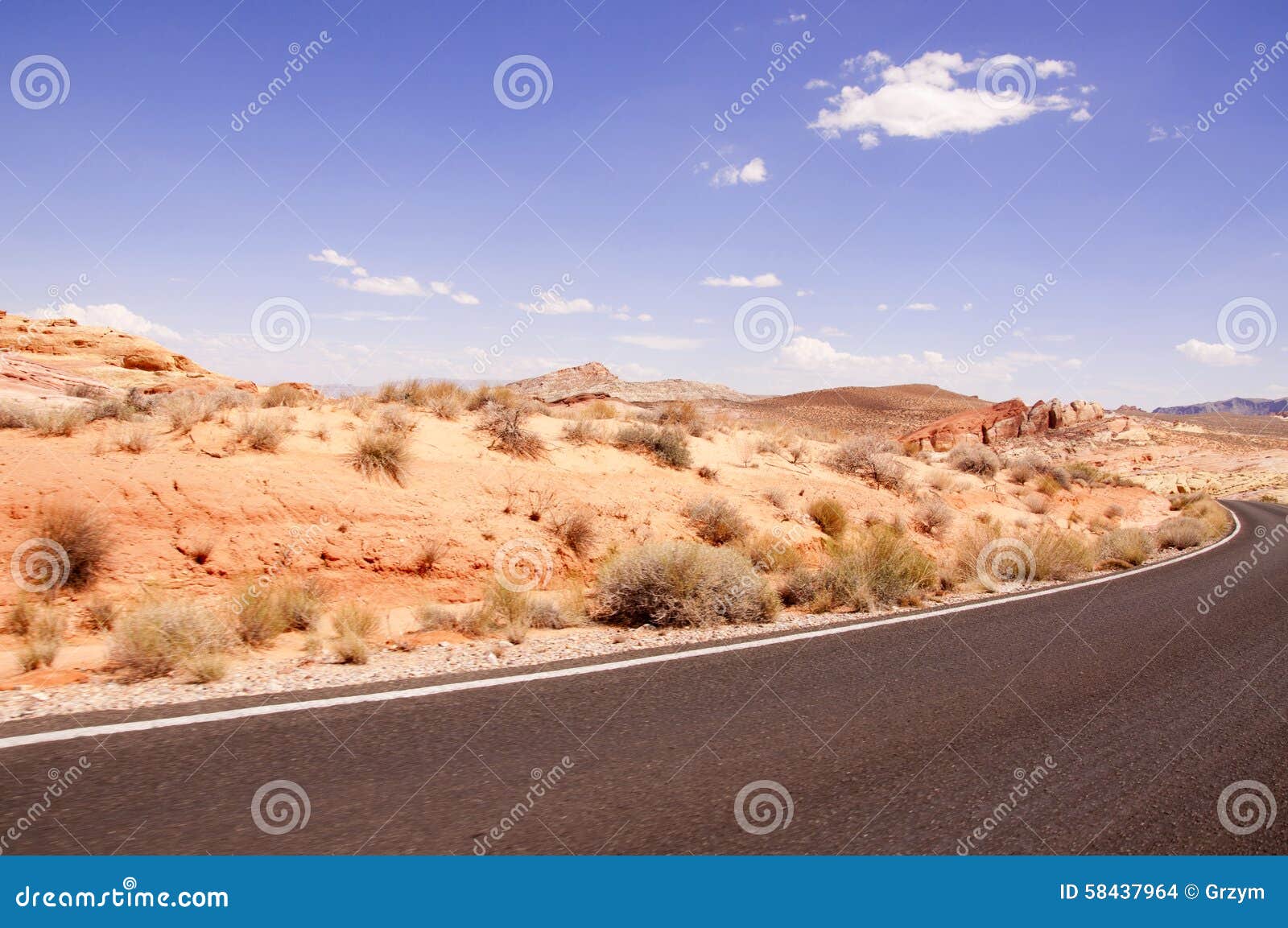 Road curve at the desert stock photo. Image of arizona - 58437964