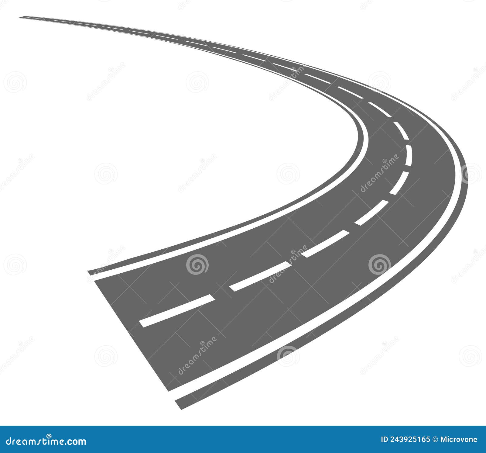 Road curve. Round turn way stock vector. Illustration of transportation ...