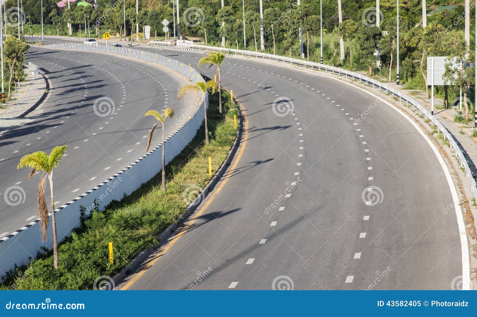 Road Curves Empty Road With Tree Stock Image | CartoonDealer.com #43582405