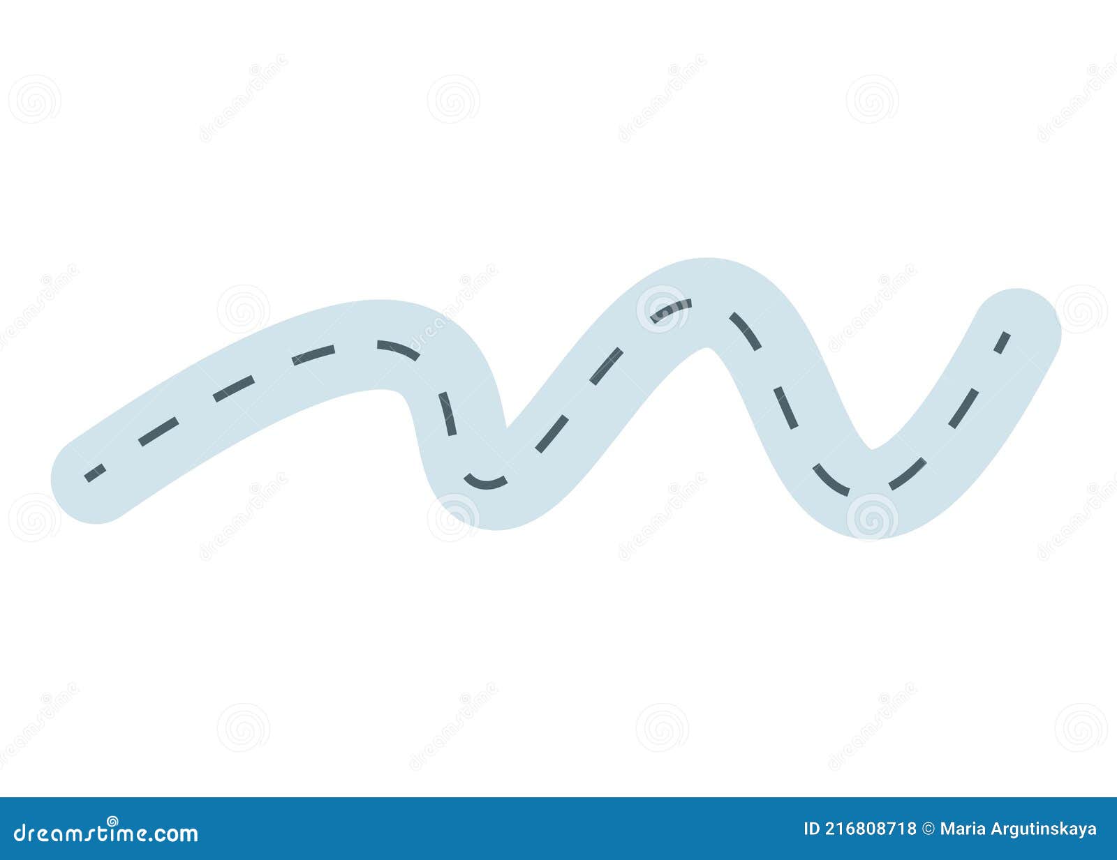 The Road is Curving. Hand Drawing Cartoon Simple Style Stock Vector ...