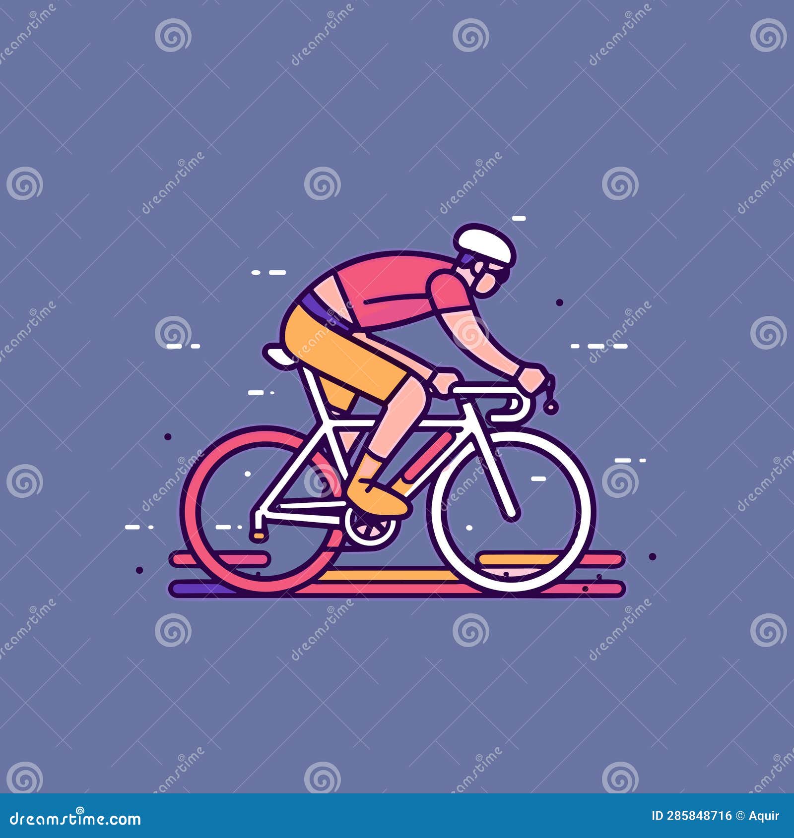 Road Cyclist Hand-drawn Illustration. Cyclist. Vector Doodle Style ...