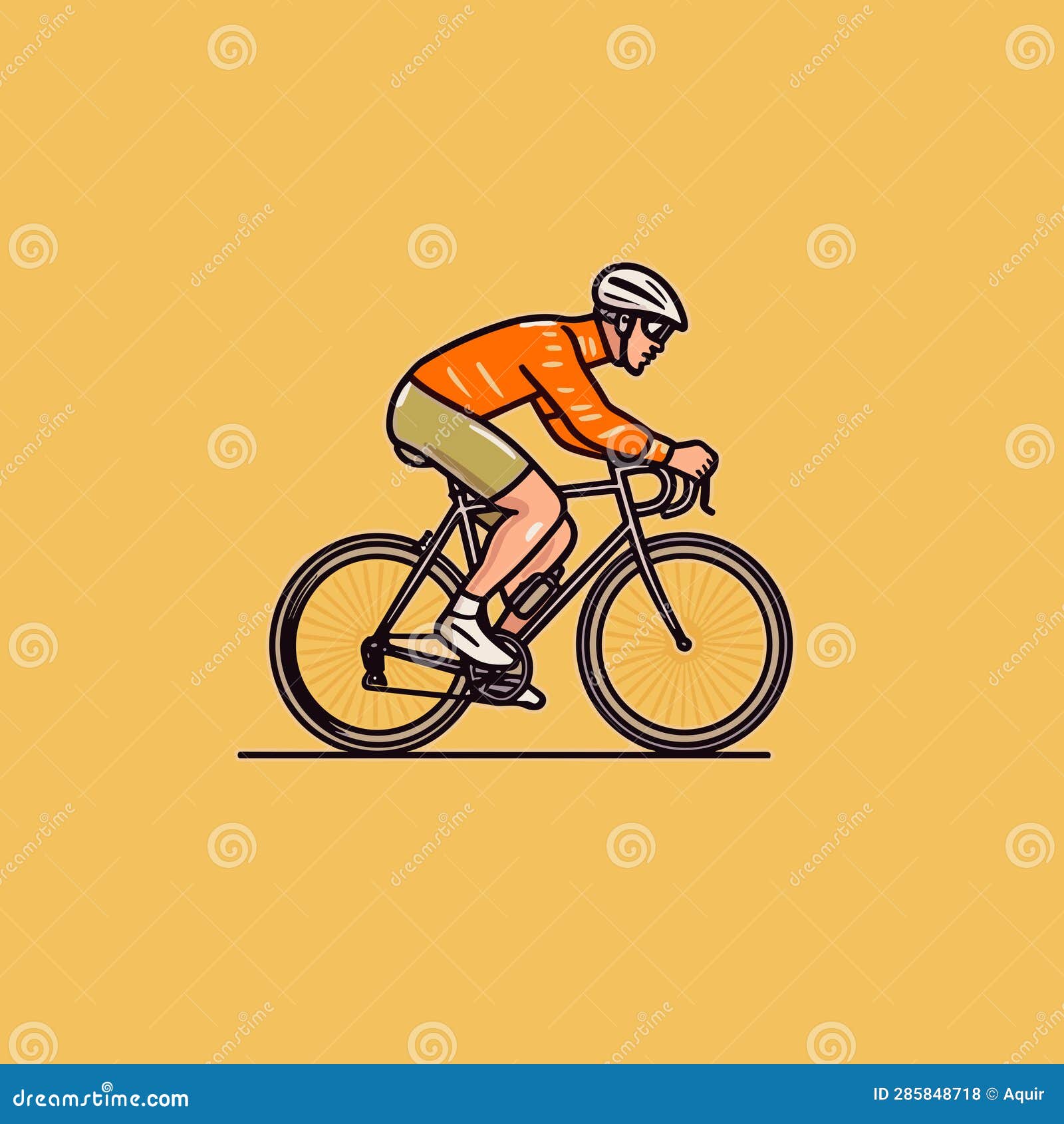 Road Cyclist Hand-drawn Illustration. Cyclist. Vector Doodle Style ...