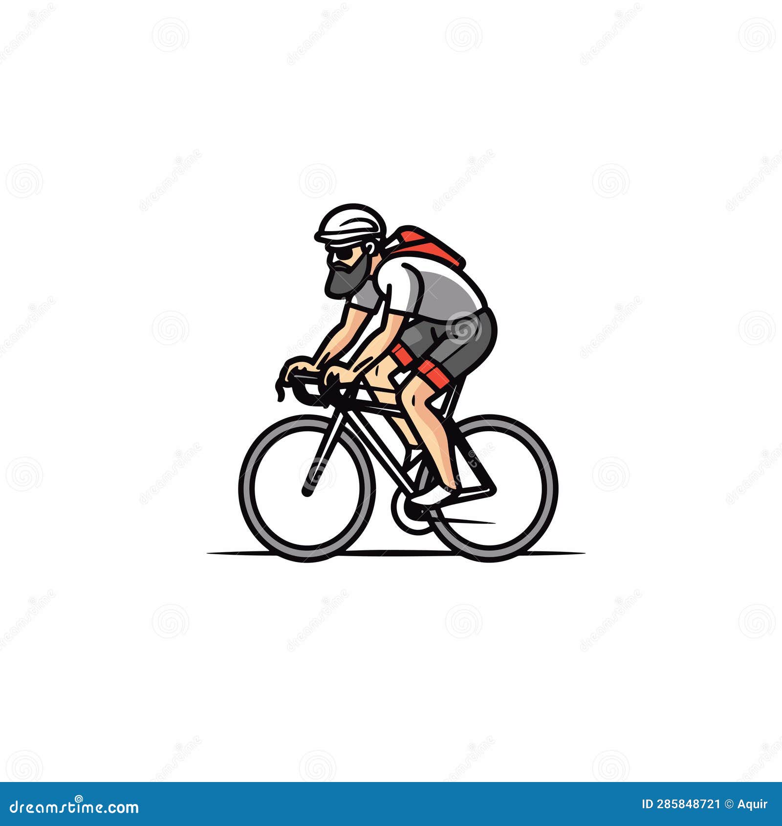 Road Cyclist Hand-drawn Illustration. Cyclist. Vector Doodle Style ...