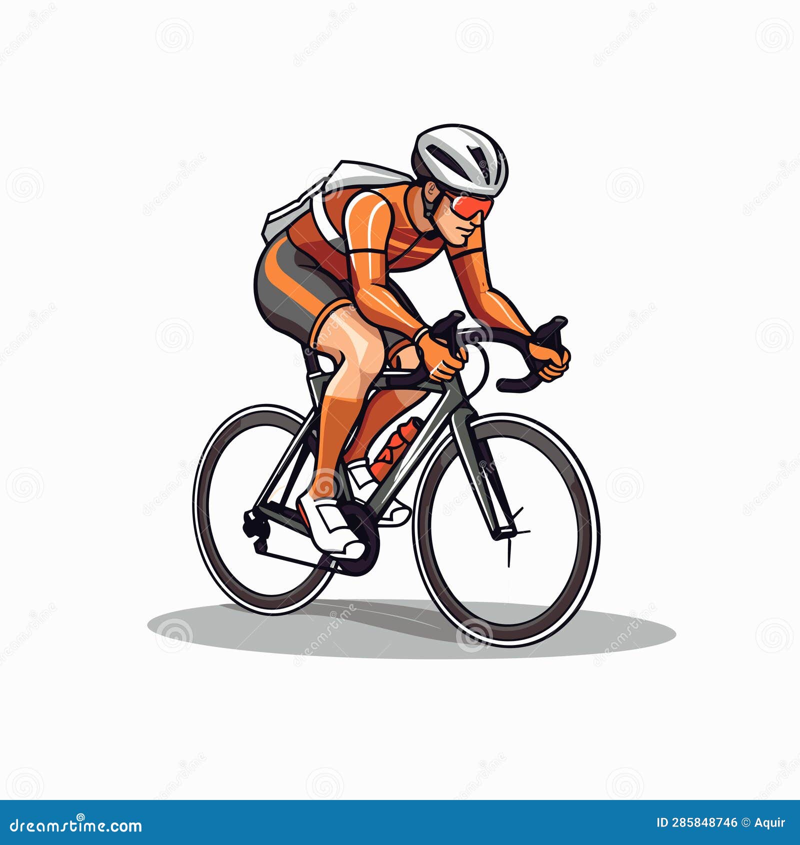 Road Cyclist Hand-drawn Illustration. Cyclist. Vector Doodle Style ...