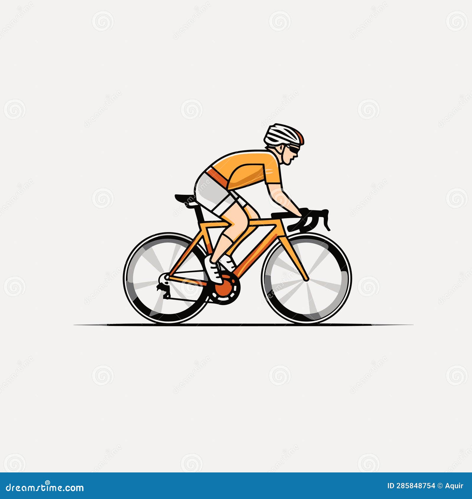 Road Cyclist Hand-drawn Illustration. Cyclist. Vector Doodle Style ...