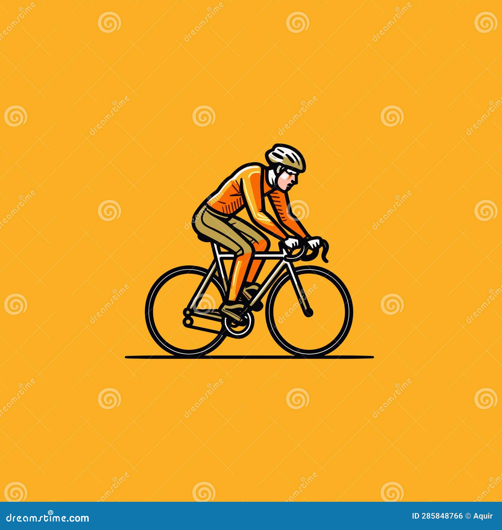 Road Cyclist Hand-drawn Illustration. Cyclist. Vector Doodle Style ...