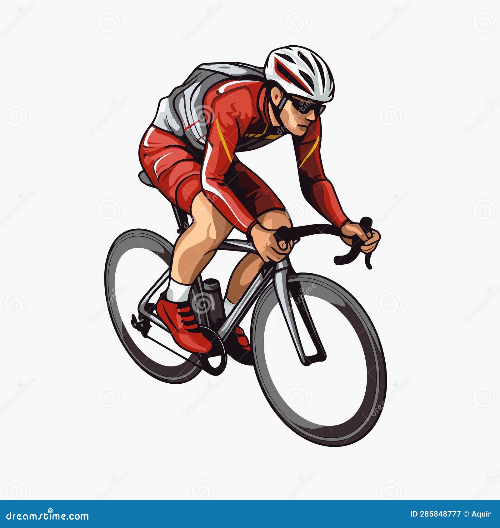 Road Cyclist Hand-drawn Illustration. Cyclist. Vector Doodle Style ...