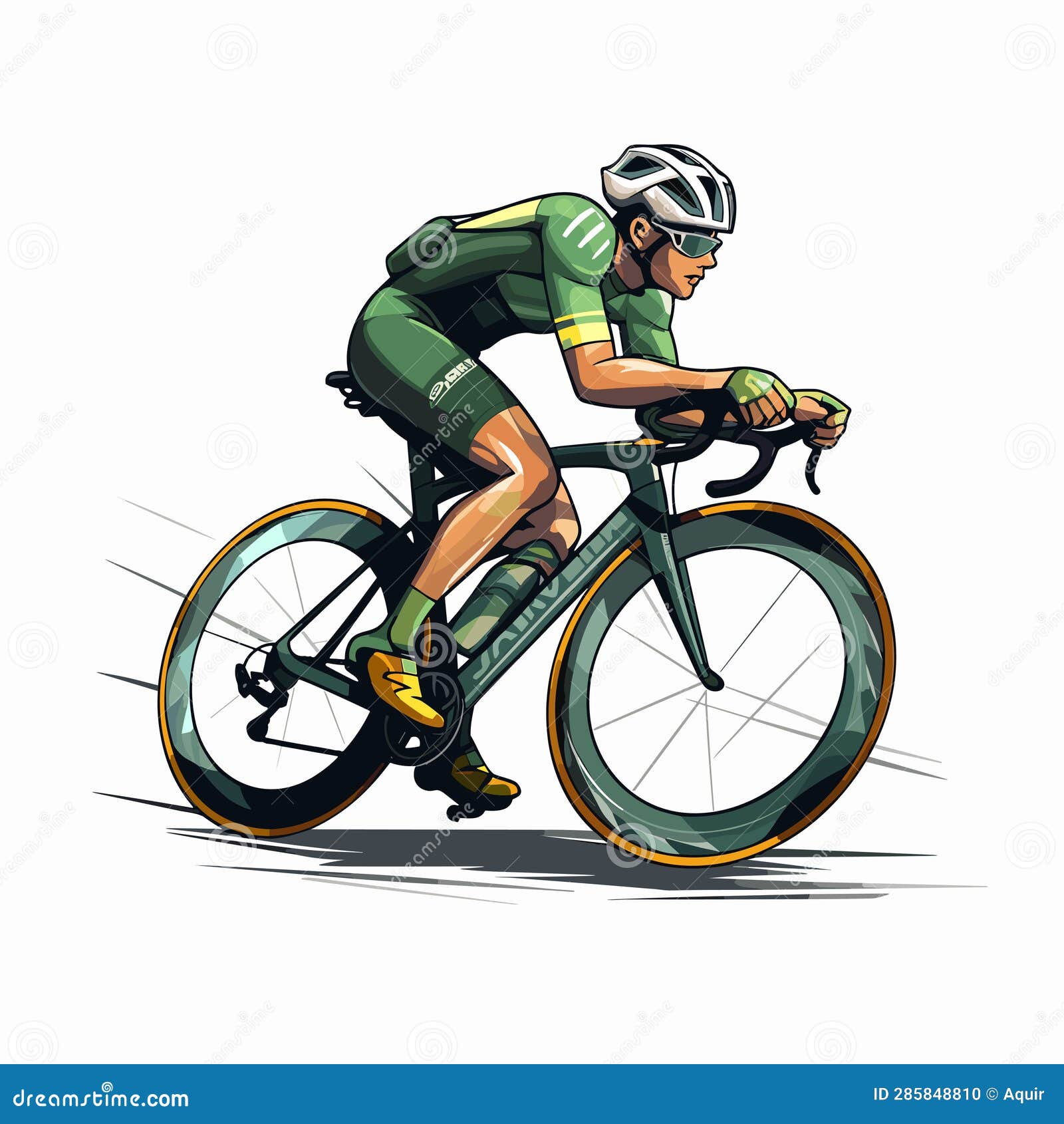 Road Cyclist Hand-drawn Illustration. Cyclist. Vector Doodle Style ...