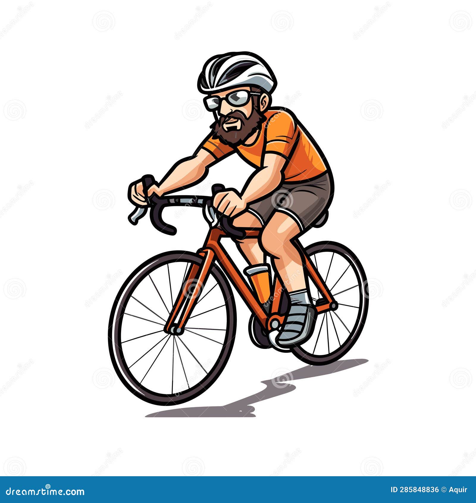 Road Cyclist Hand-drawn Illustration. Cyclist. Vector Doodle Style ...
